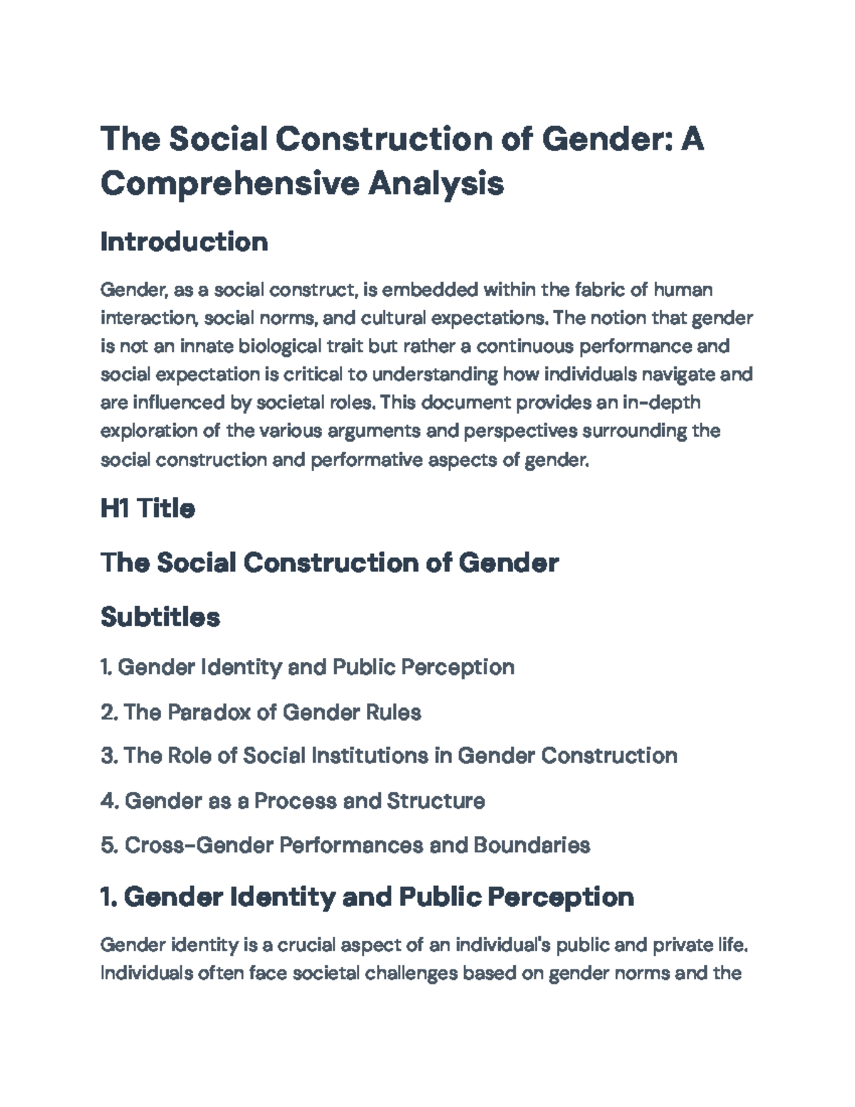 The Social Construction of Gender: An In-Depth Analysis - The Social ...