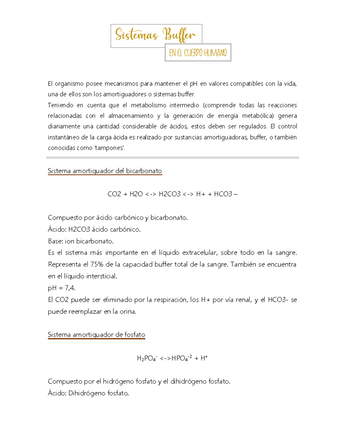Sistemas Buffer en el Cuerpo Humano: Mecanismos y Reacciones Químicas ...