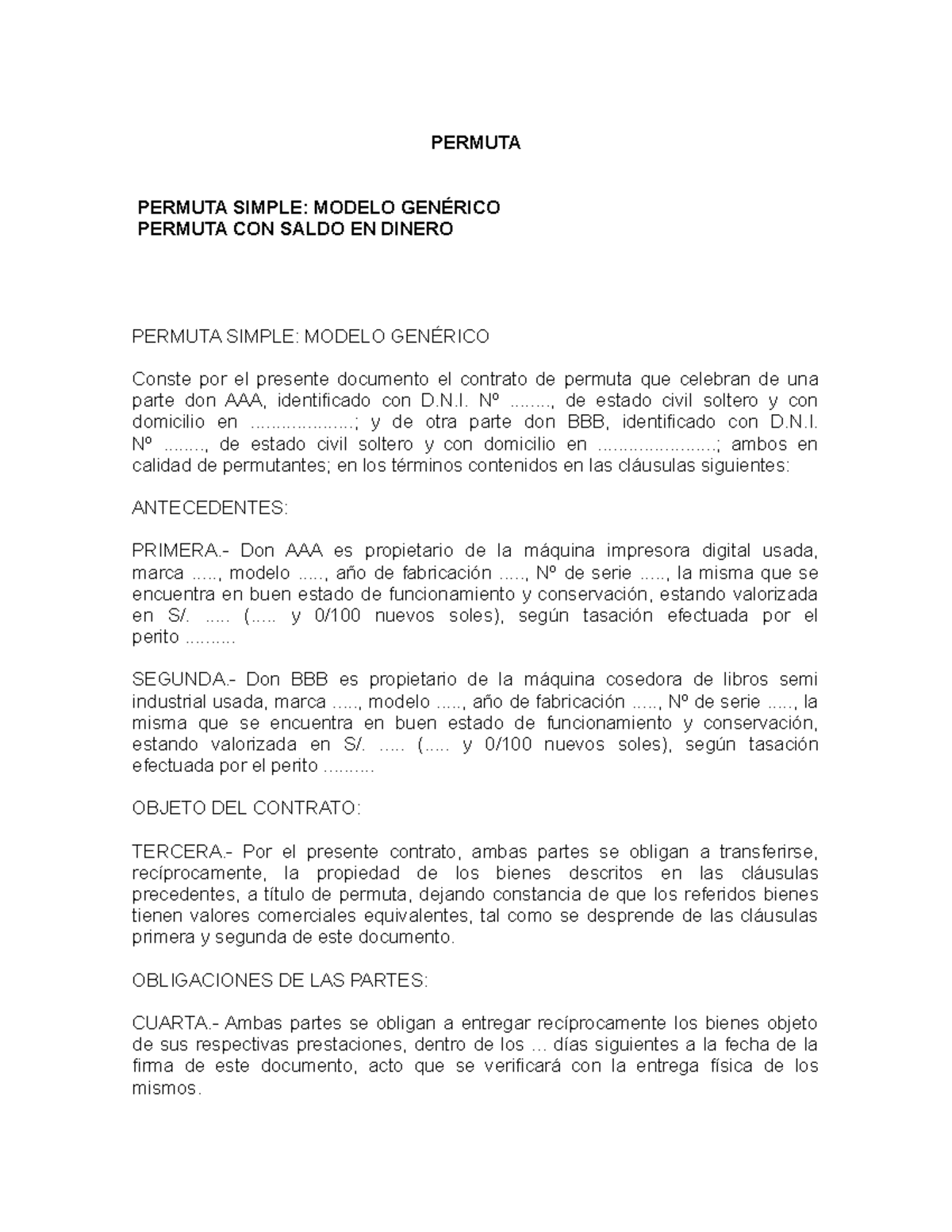 Permuta - Solo modelos que pueden ayudar a hacer tus tareas - PERMUTA ...