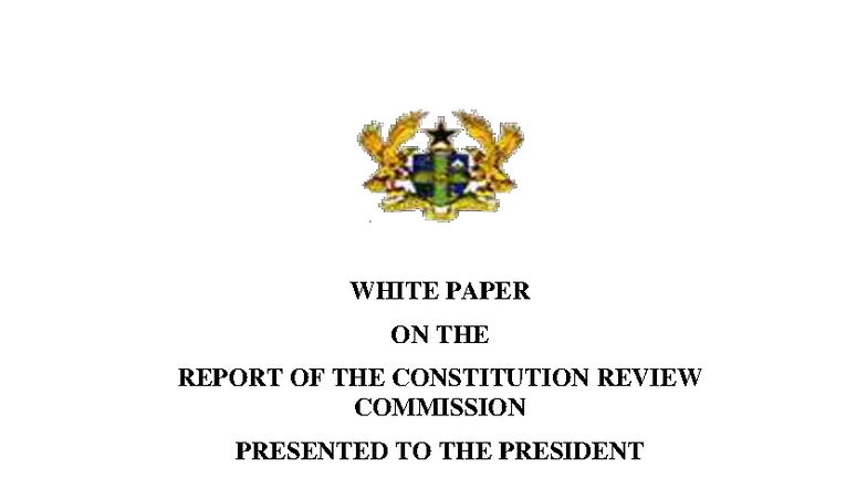 White Paper on the Constitution Review Commission Report (CRC) - Studocu