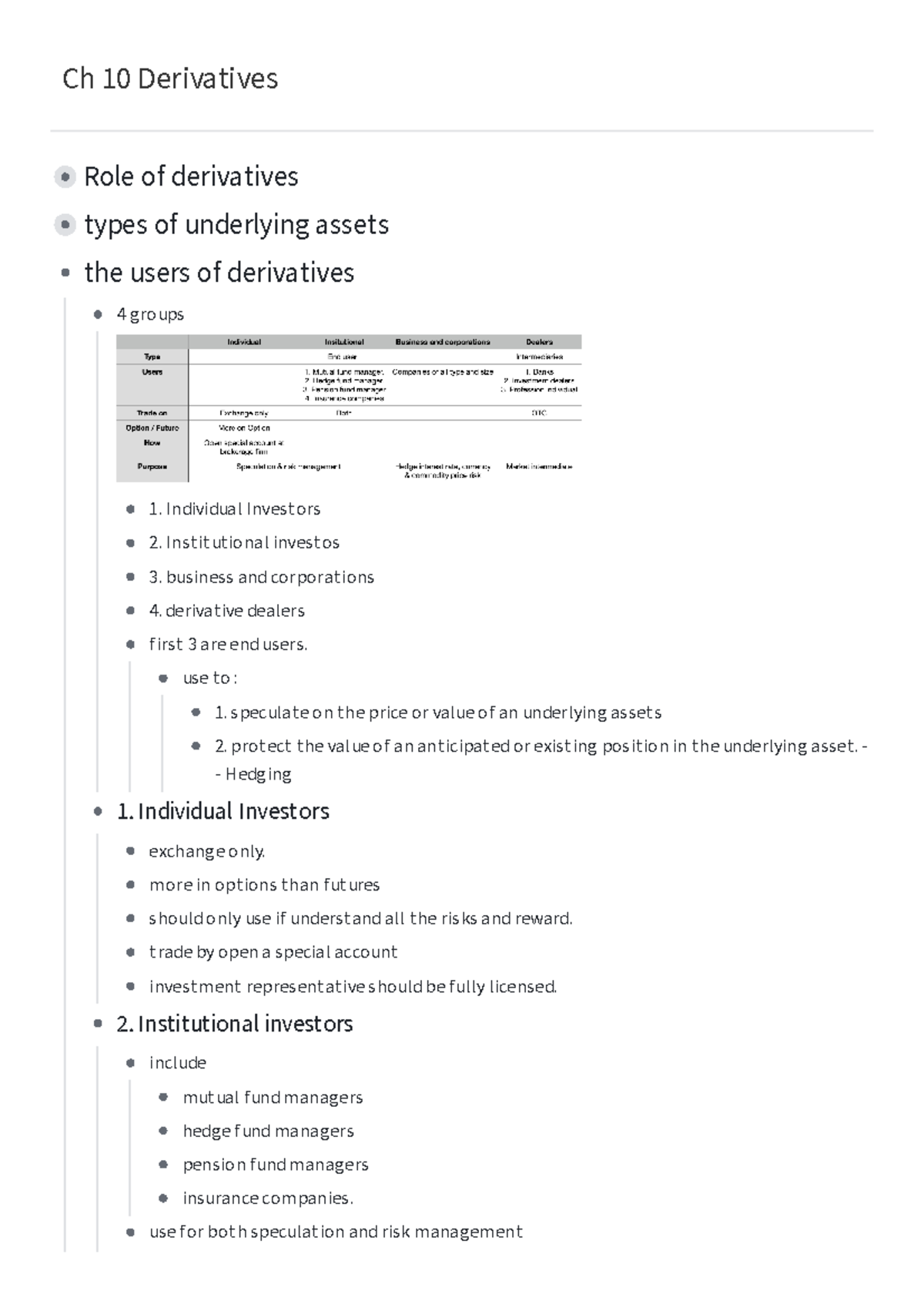 Ch 10 Derivatives - Comprehensive Notes on Derivative Structures - Studocu