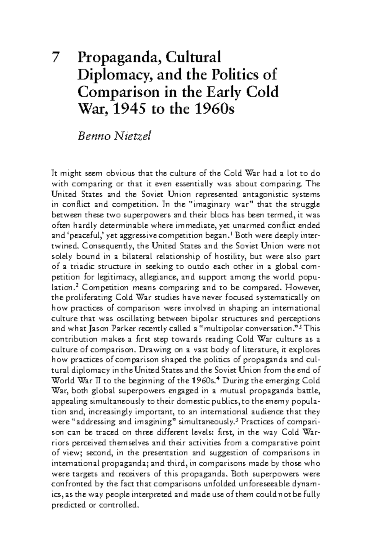Propaganda and Cultural Diplomacy: US-Soviet Comparisons (1945-1960 ...