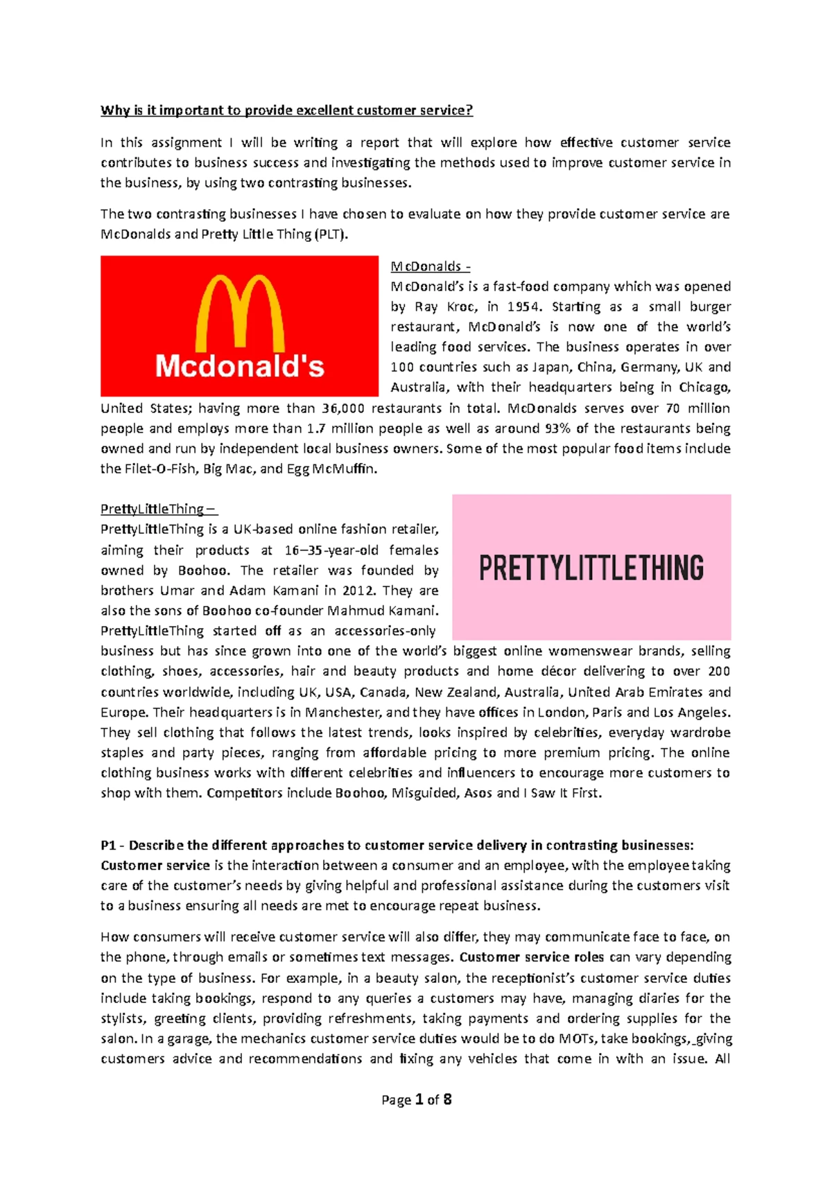 Unit 14 Investigating customer service - P6: Present A Clear, Effective ...