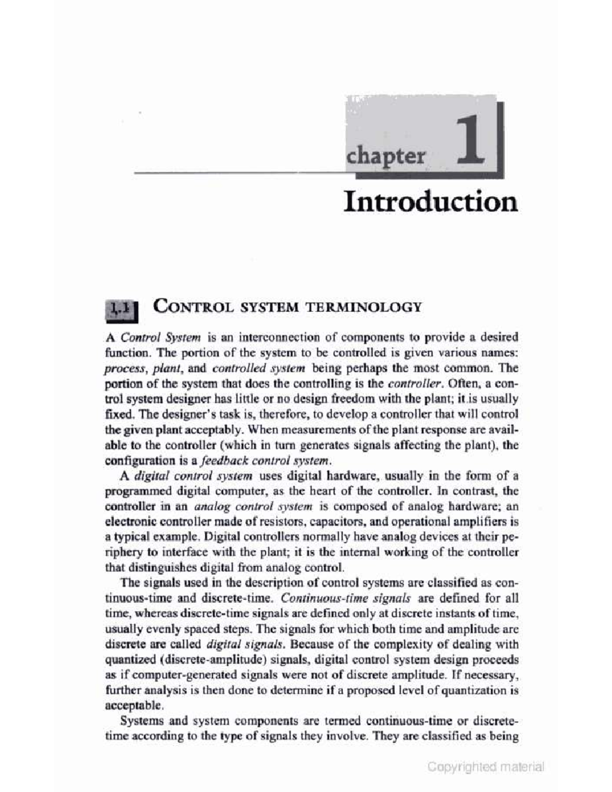 Digital Control Systems: Introduction to Terminology and Signal ...