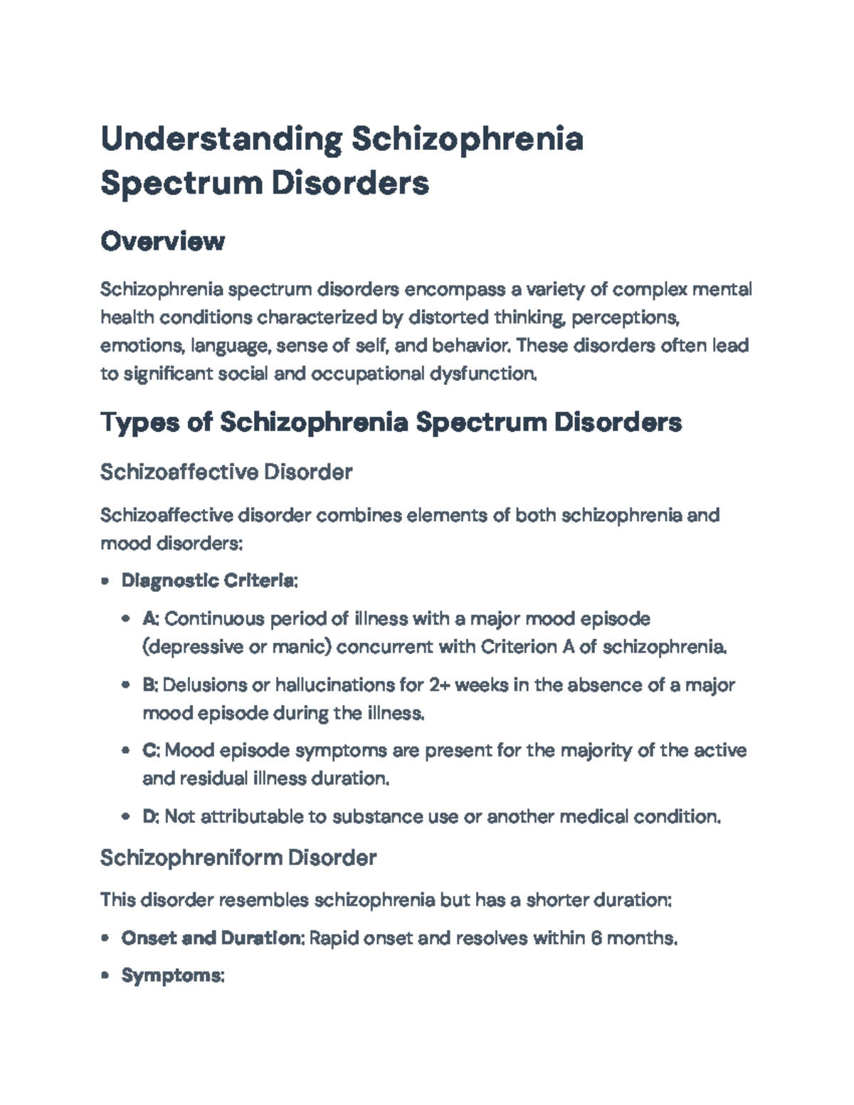 Understanding Schizophrenia Spectrum Disorders: Types and ...