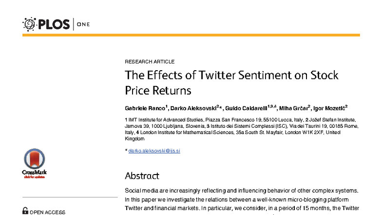 Twitter-Sentiment-on Stock-Price-Returns - RESEARCH ARTICLE The Effects ...