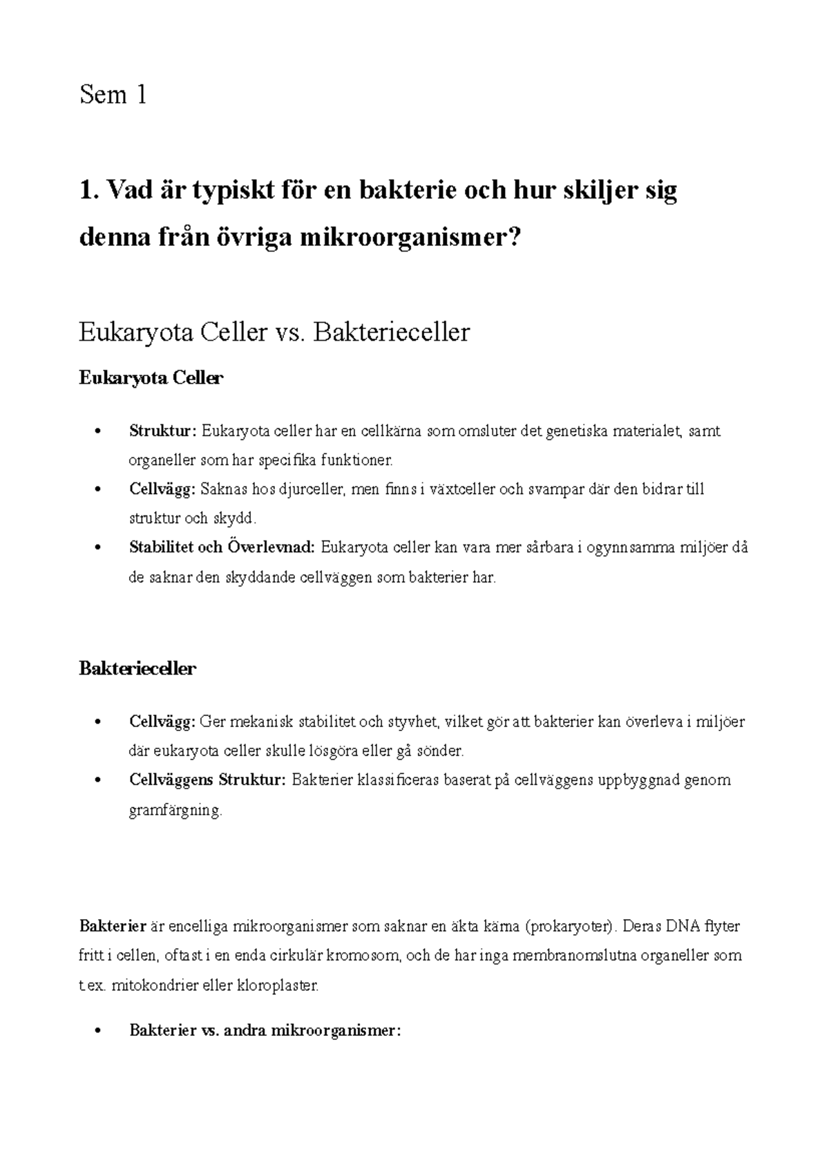 Grundläggande Mikrobiologi: Bakterier och Deras Egenskaper (Övning 1 ...