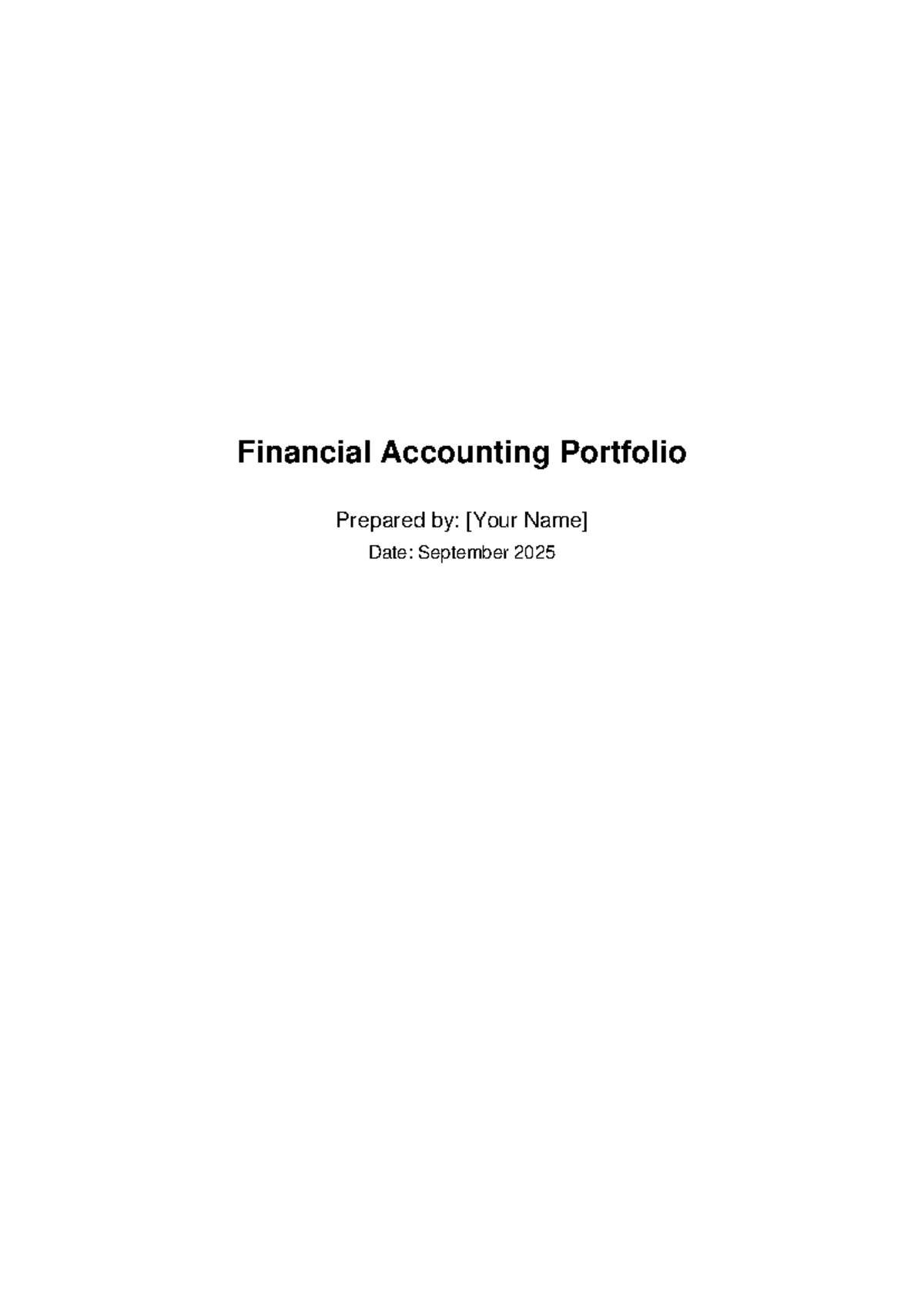 Financial Accounting Portfolio (ACCT 101) - September 2025 - Studocu