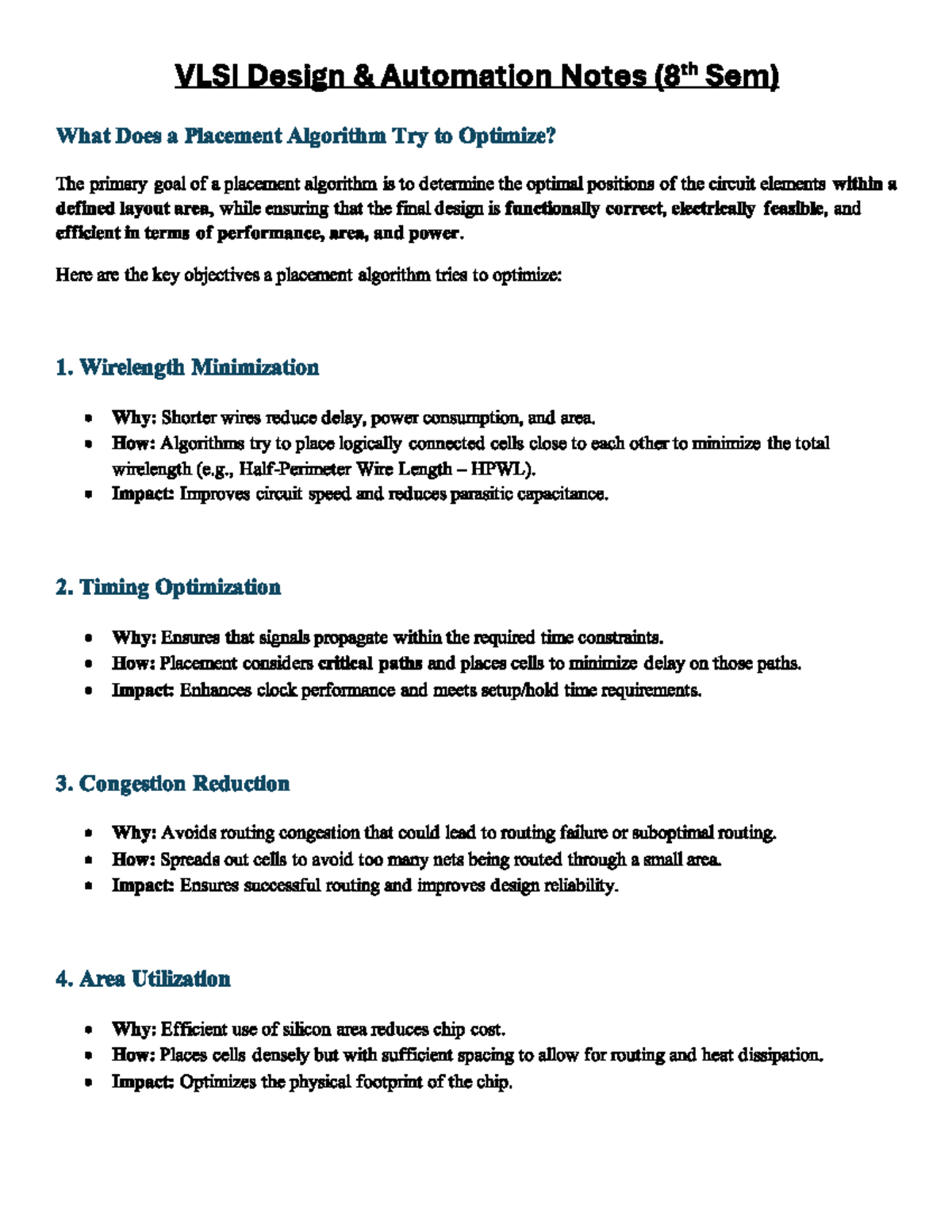 VLSI Design Automation Notes (8th Sem): Placement Algorithm ...