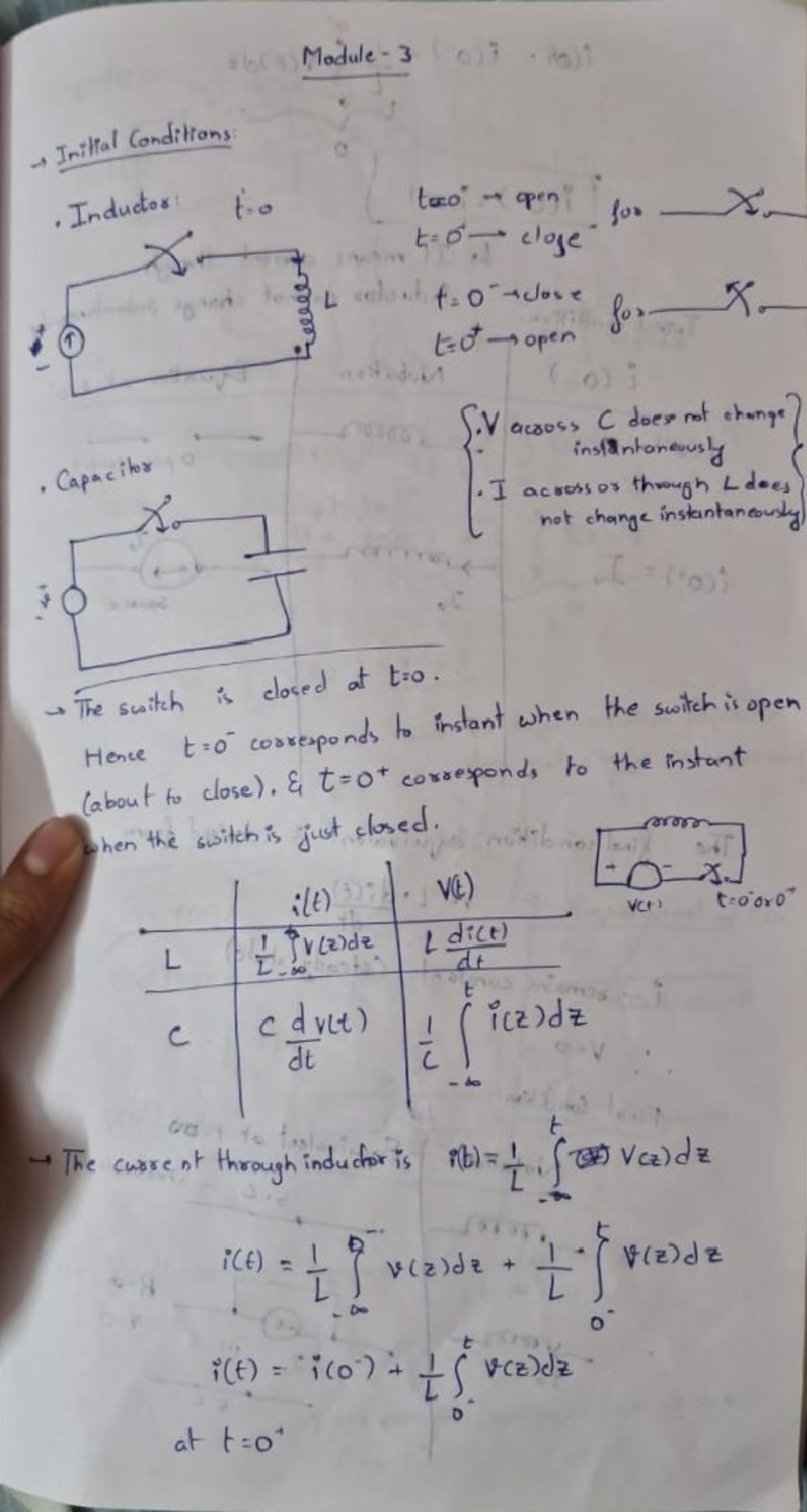 Module 3: Initial Conditions for Inductors and Capacitors Analysis - Studocu