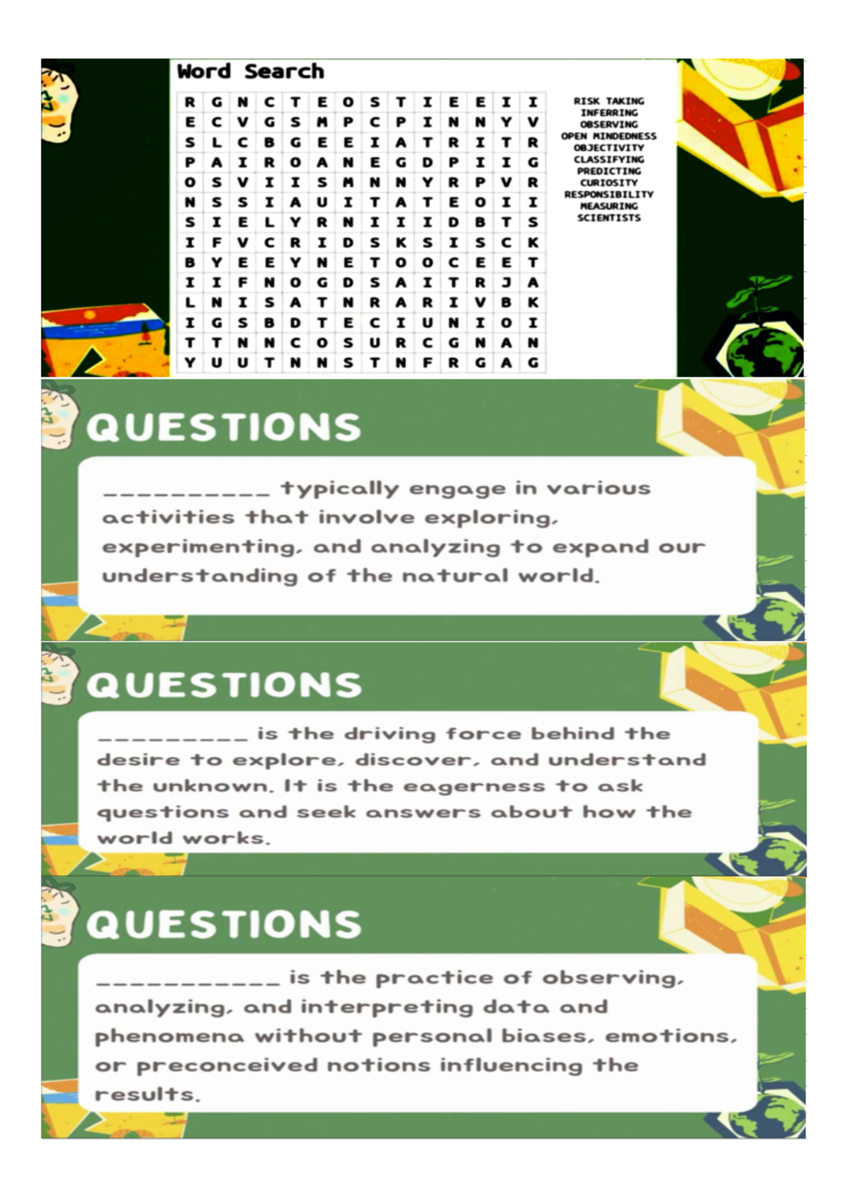 WORD Search: Exploring Curiosity & Scientific Inquiry Techniques - Studocu
