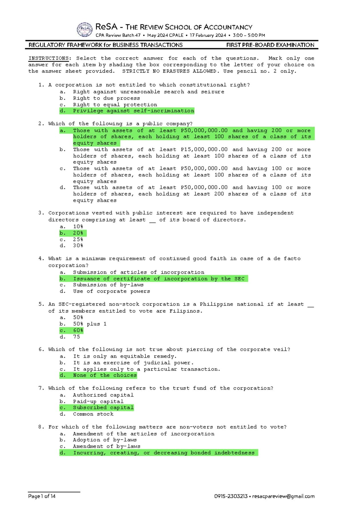 RESA-B47-TAX-First-Pre-Board-Exam-Feb-2024 - Studocu