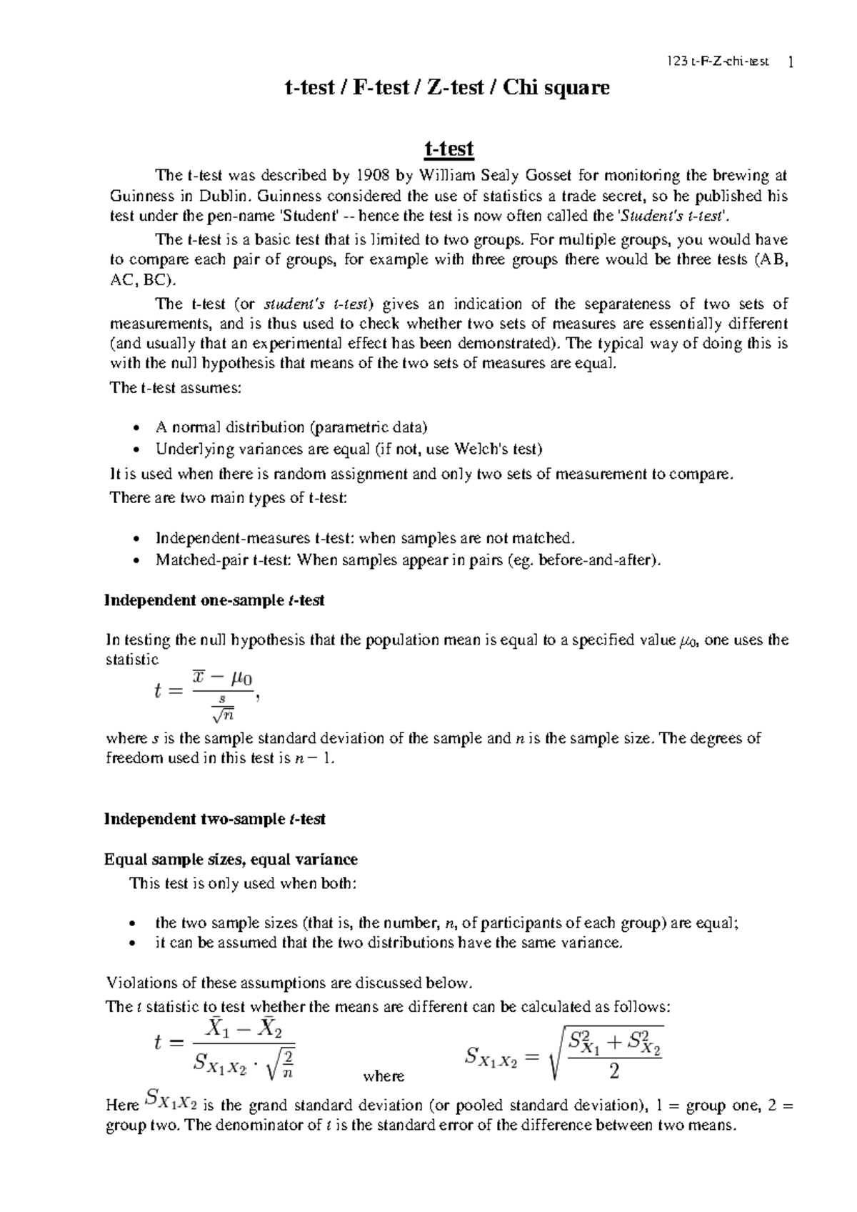 Chi-Square Test Overview and Applications (123) - Studocu