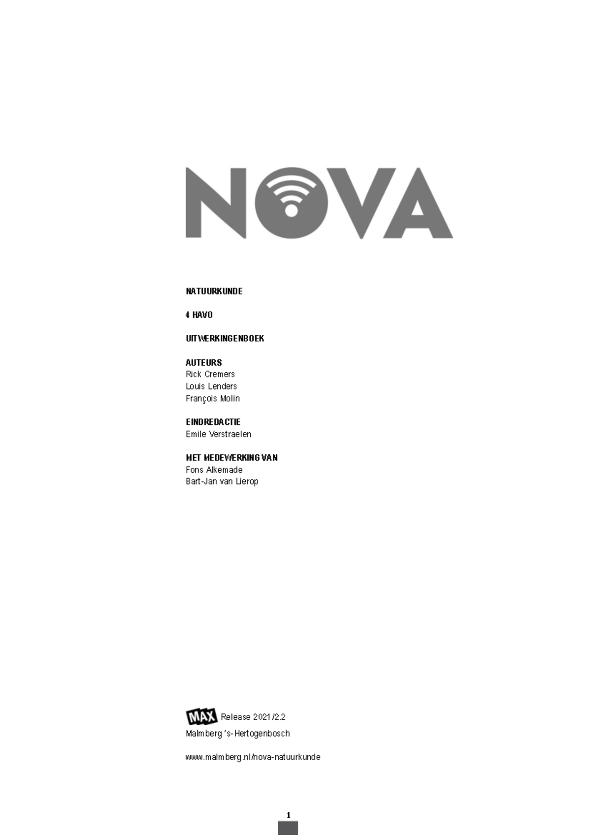 Nova Na 4h h1 uitwerkingen - NATUURKUNDE 4 HAVO UITWERKINGENBOEK ...