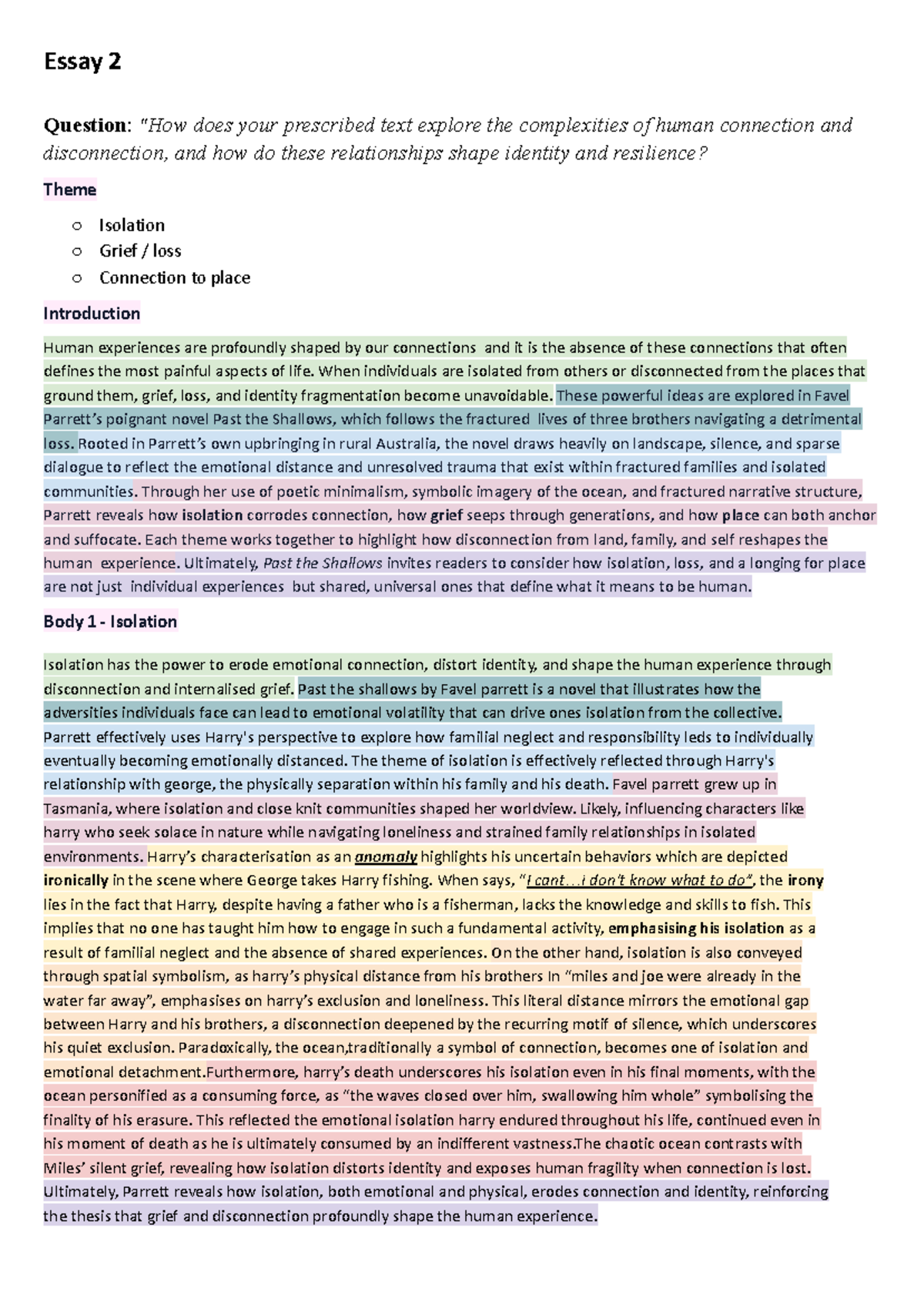 Essay 2: Exploring Isolation, Grief, and Connection in "Past the ...
