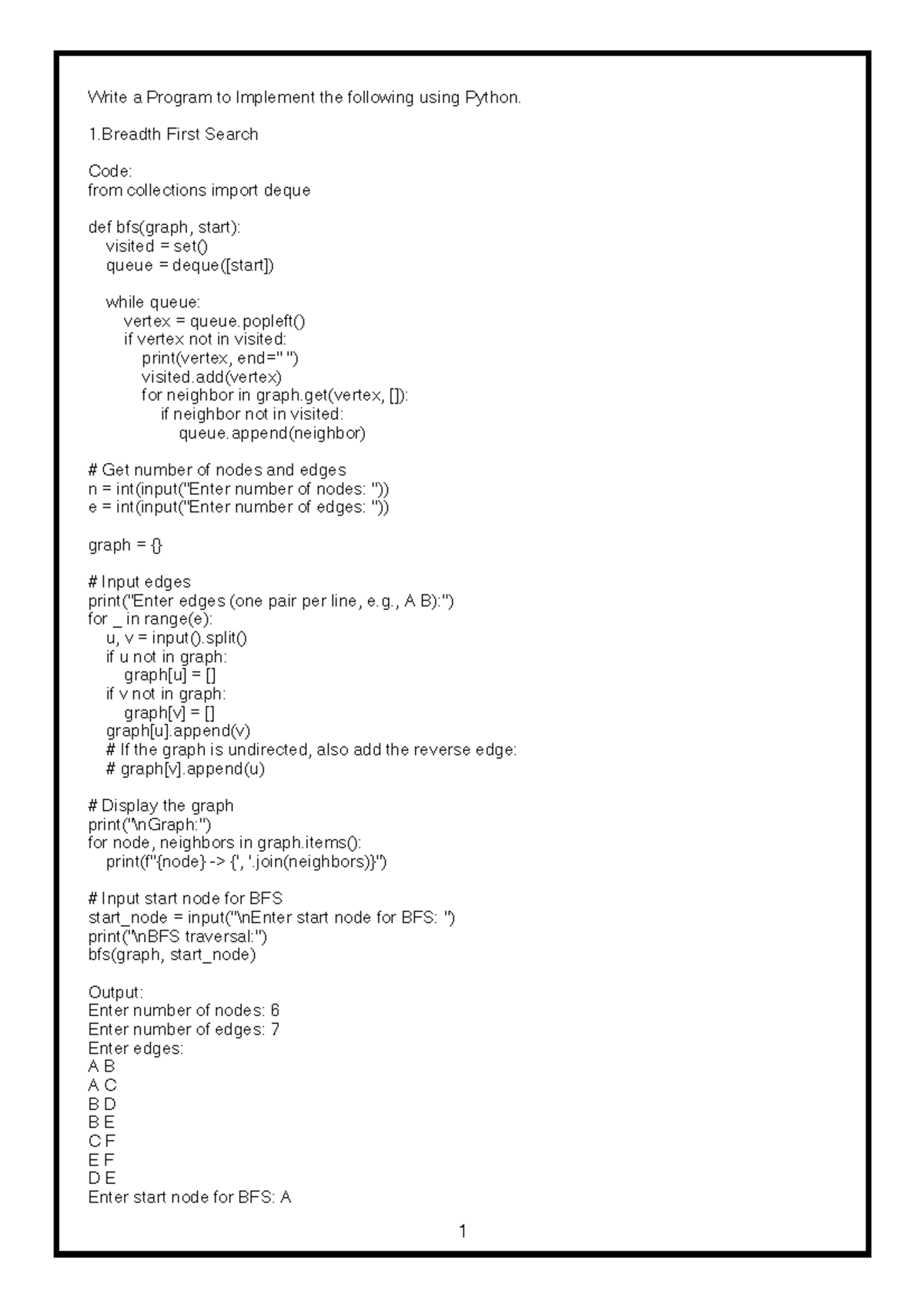 AI Lab - Python Code Implementations for Algorithms and Problems - Studocu
