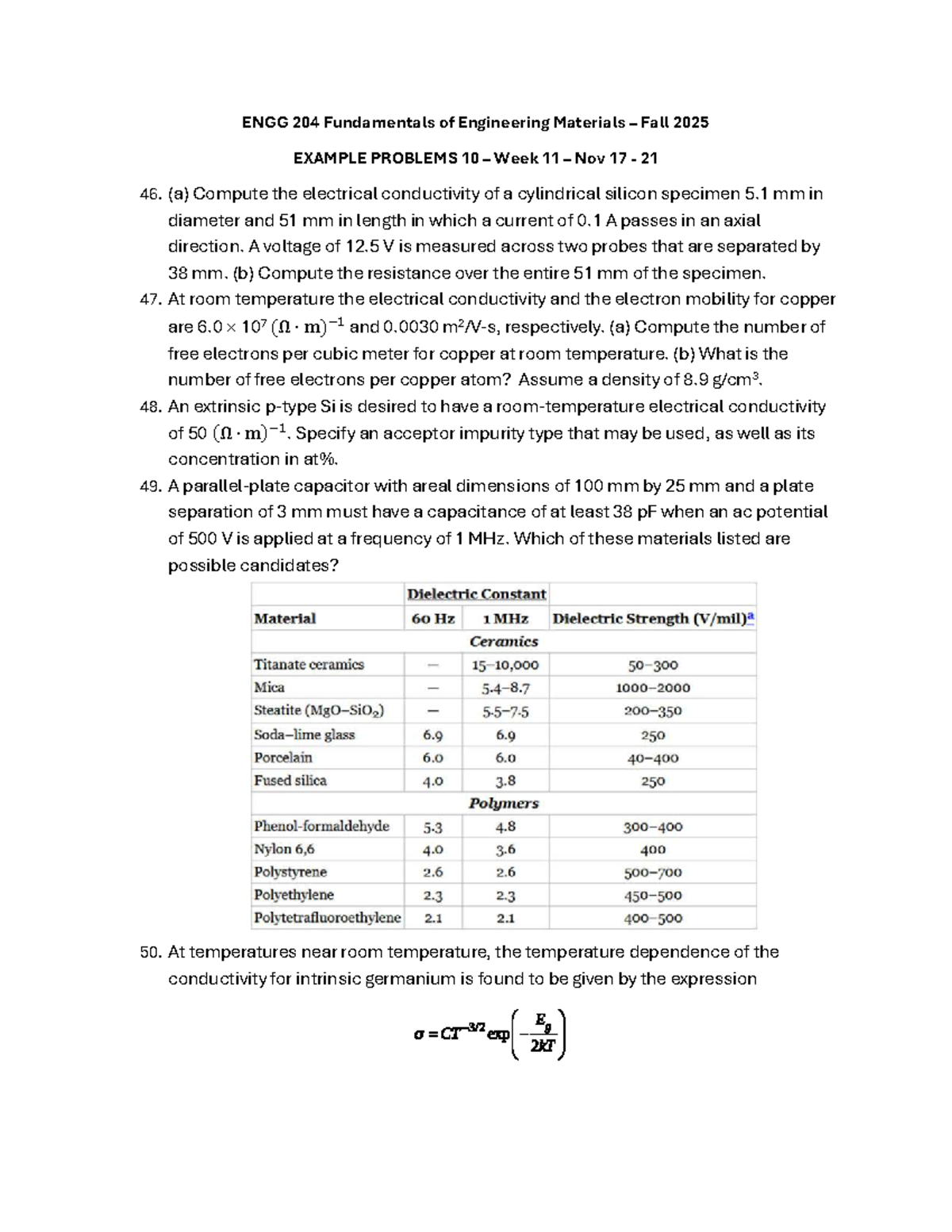 ENGG 204 Example Problems for Fundamentals of Engineering Materials ...