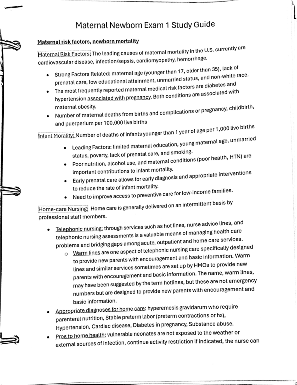 Maternal Newborn Exam 1 Study Guide: Key Concepts and Essentials - Studocu