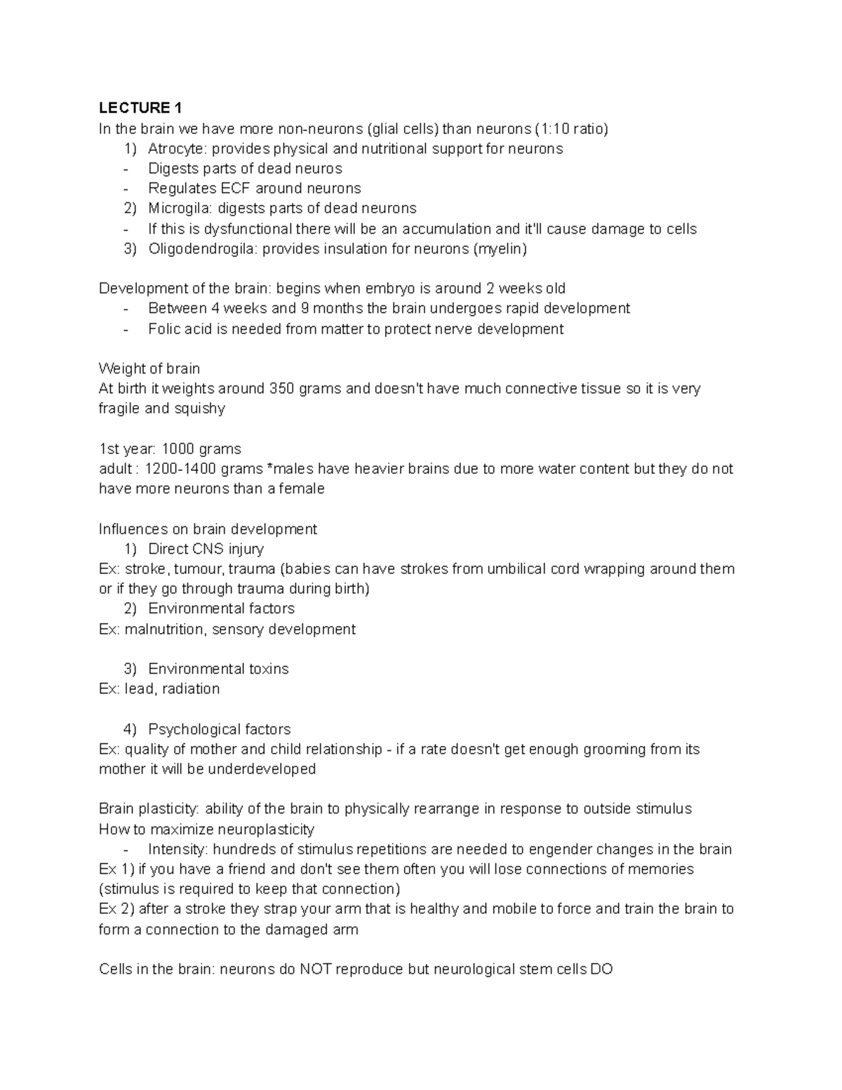 PHAR 200 Lecture Notes: Brain Development, Obesity, and Microbiome ...