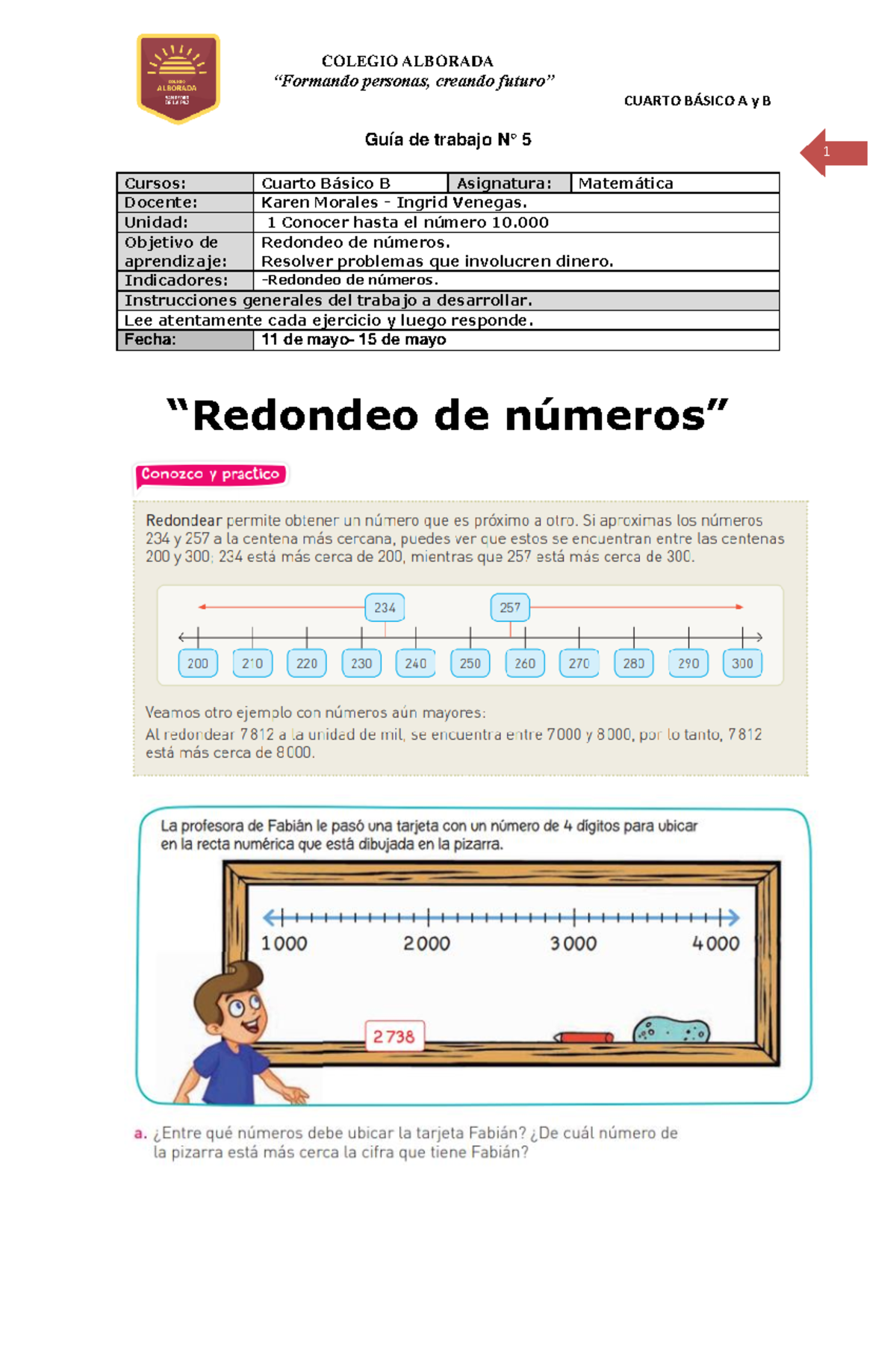 Guía de Matemáticas: Redondeo de Números - 4º Básico A y B - Studocu