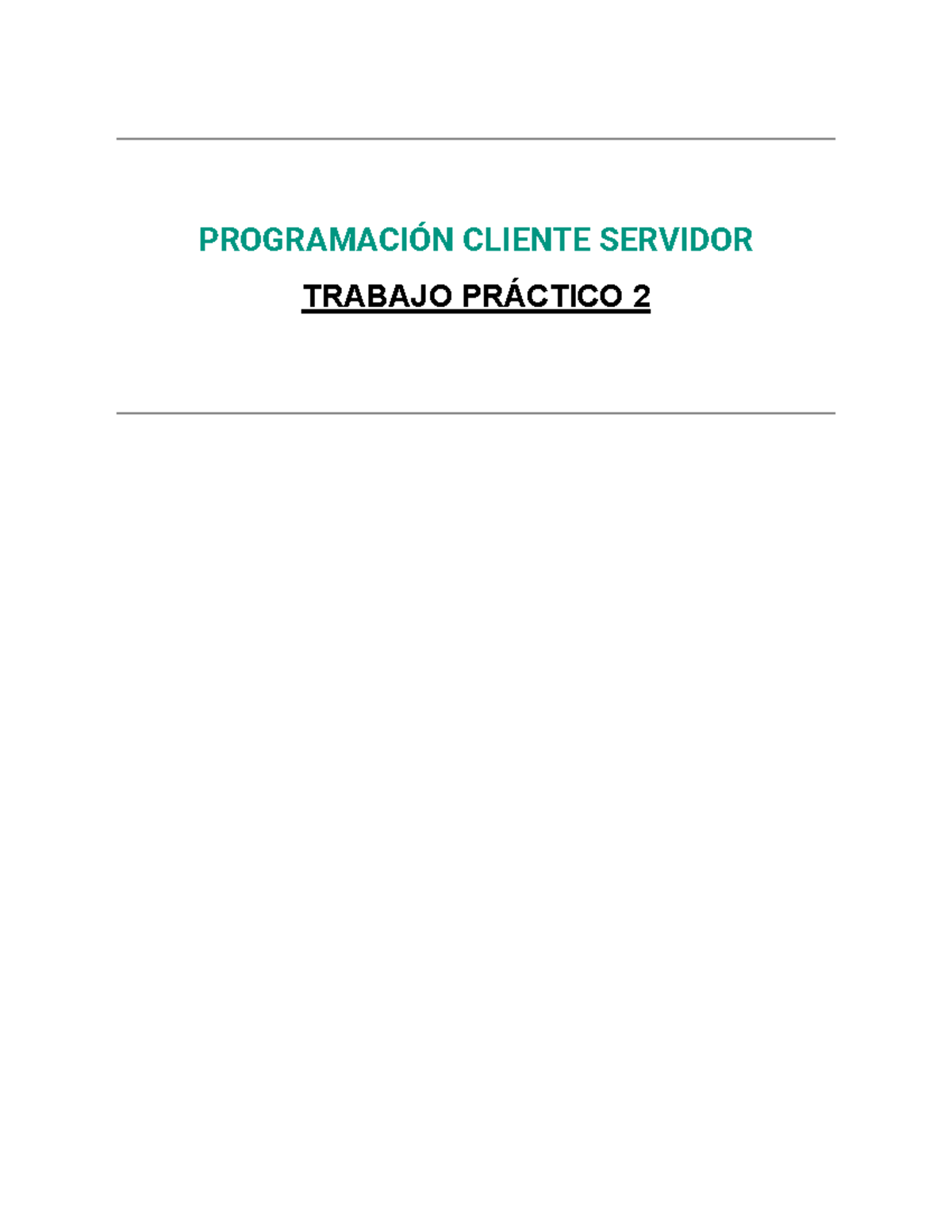 TP2 - Programación Cliente Servidor: Modelo Modular Detallado - Studocu