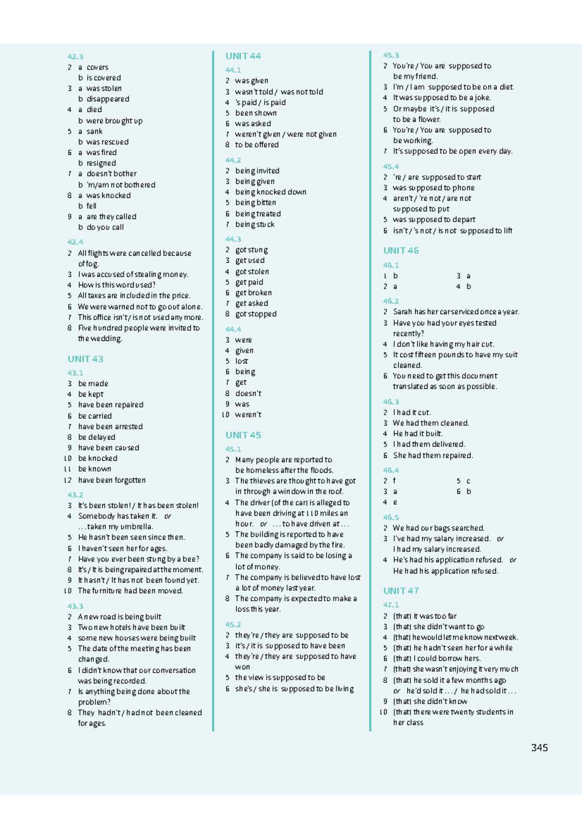 English Grammar in Use (235) - Key to Exercises Units 42-47 - Studocu