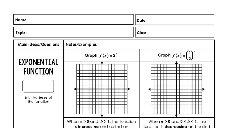 Unit 4.1 - Exponential Functions: Growth & Decay Analysis - Studocu