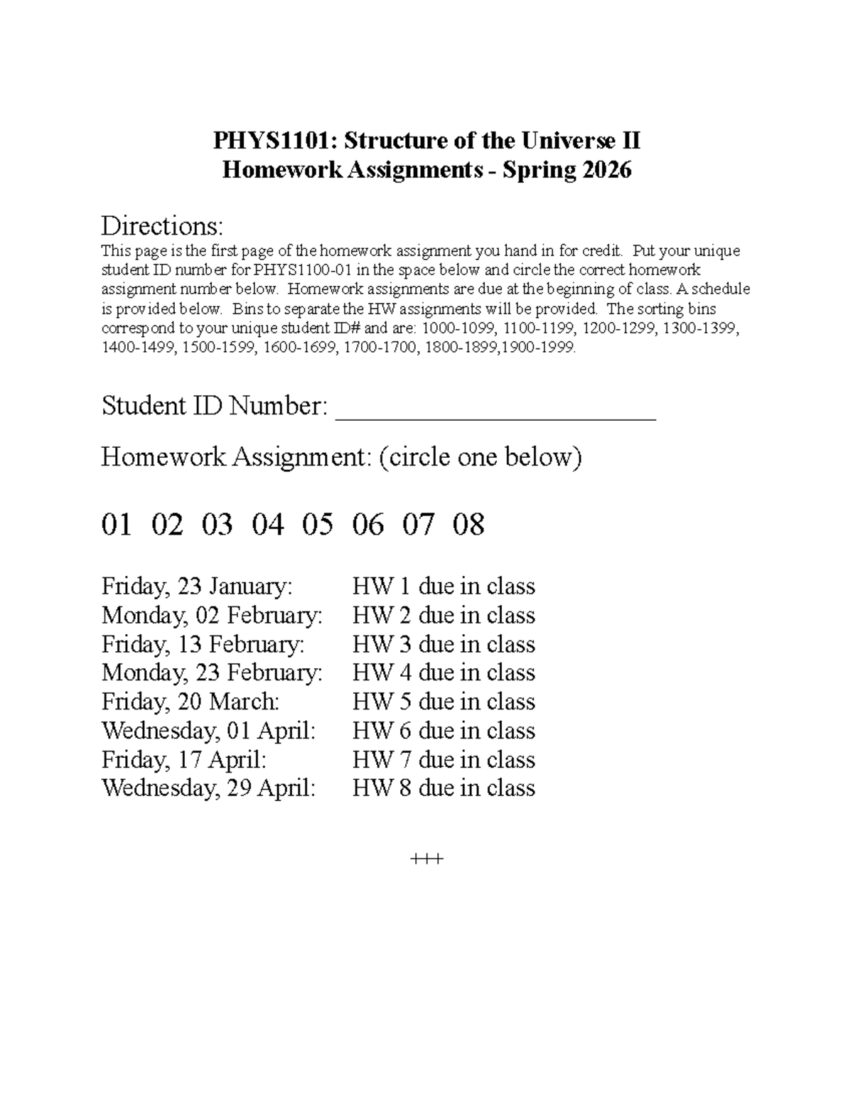 PHYS1101: Structure of the Universe II HW2 Questions Spring 2026 - Studocu