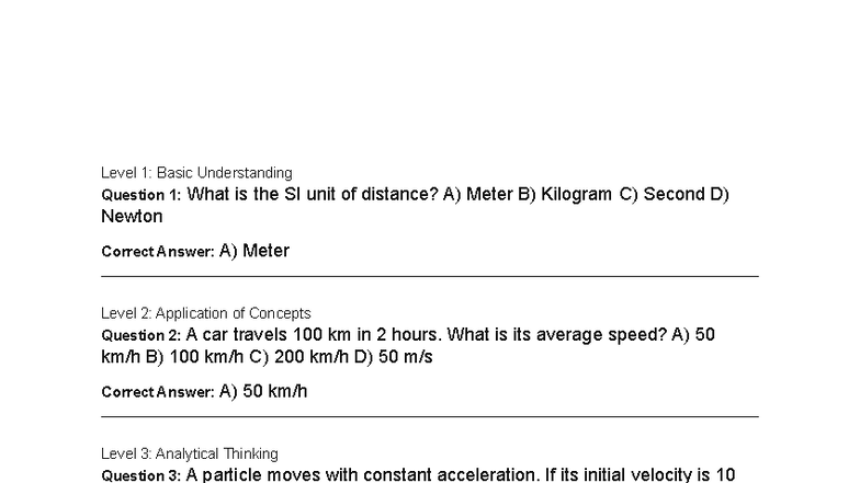 Marking Scheme for Physics Exam (Course Code: M-1) - Studocu