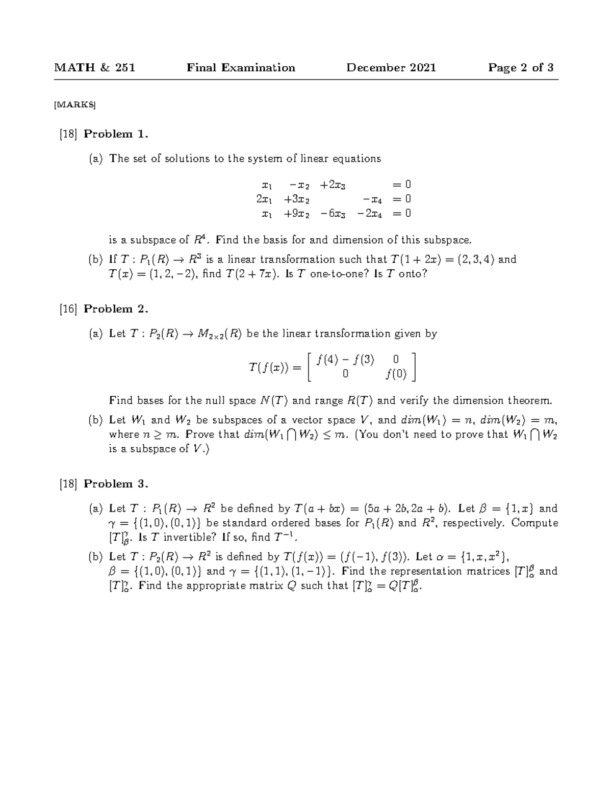 MATH & 251 Final Exam Review - December 2021 Solutions - Studocu
