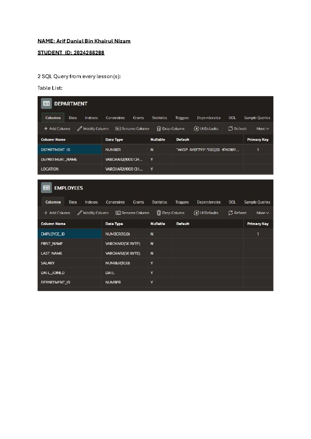 SQL Queries from Lessons 3, 5, and 7 - Student ID 2024266288 - Studocu