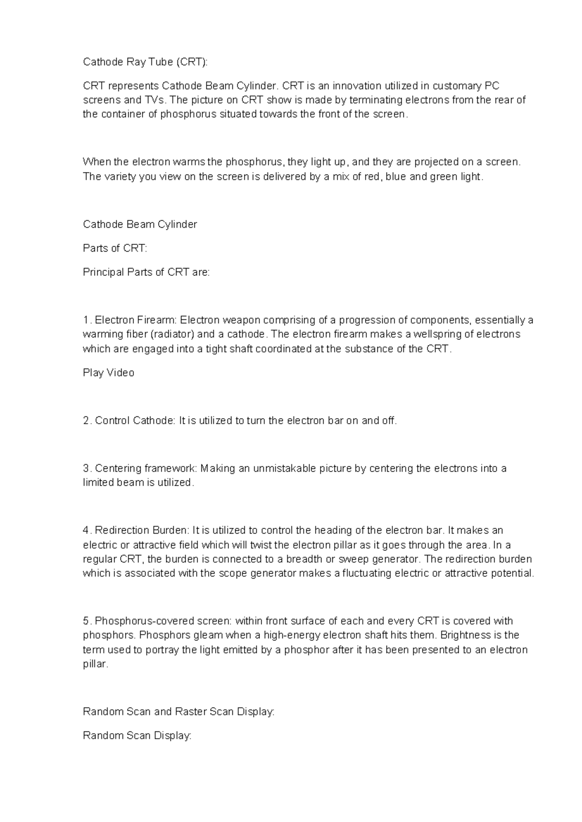 Cathode Ray Tube (CRT),advantages and components of CRT - Cathode Ray ...