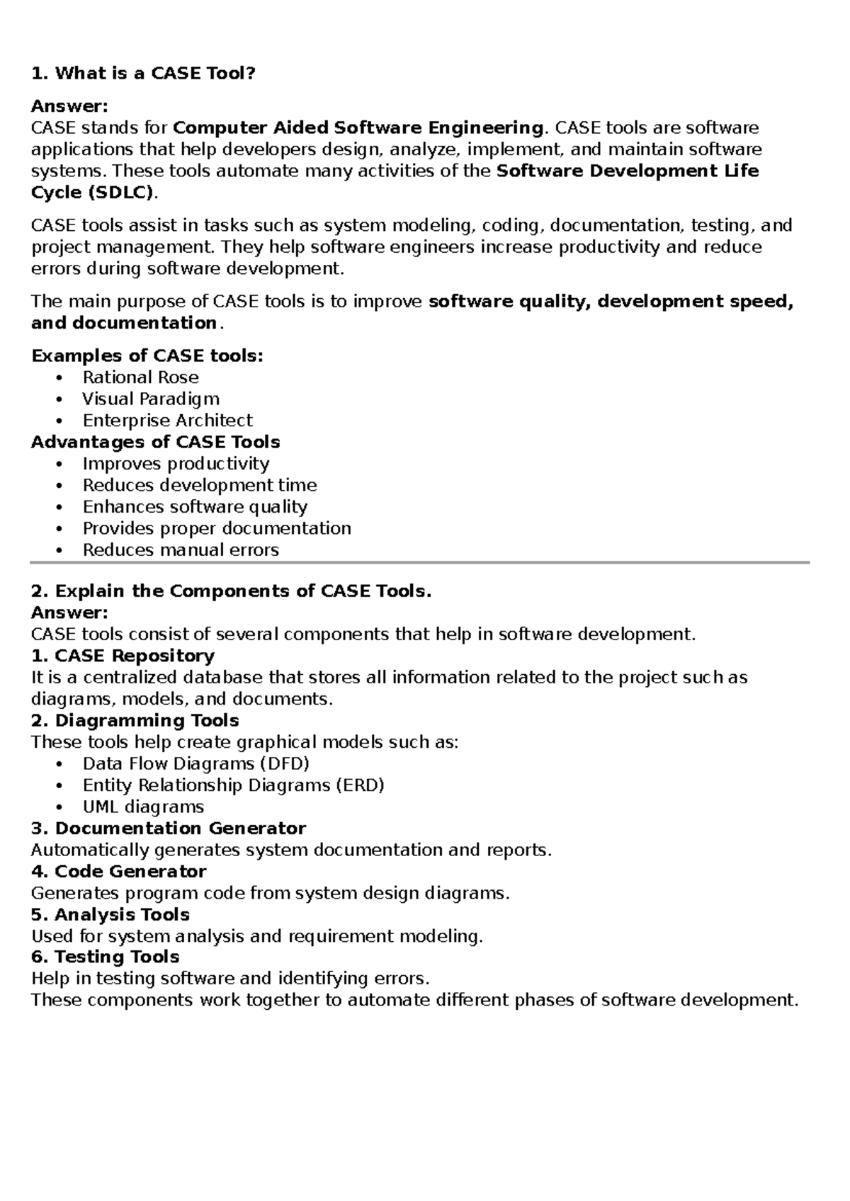 CASE Tool Overview: Functions, Components, and Types in Software Eng ...