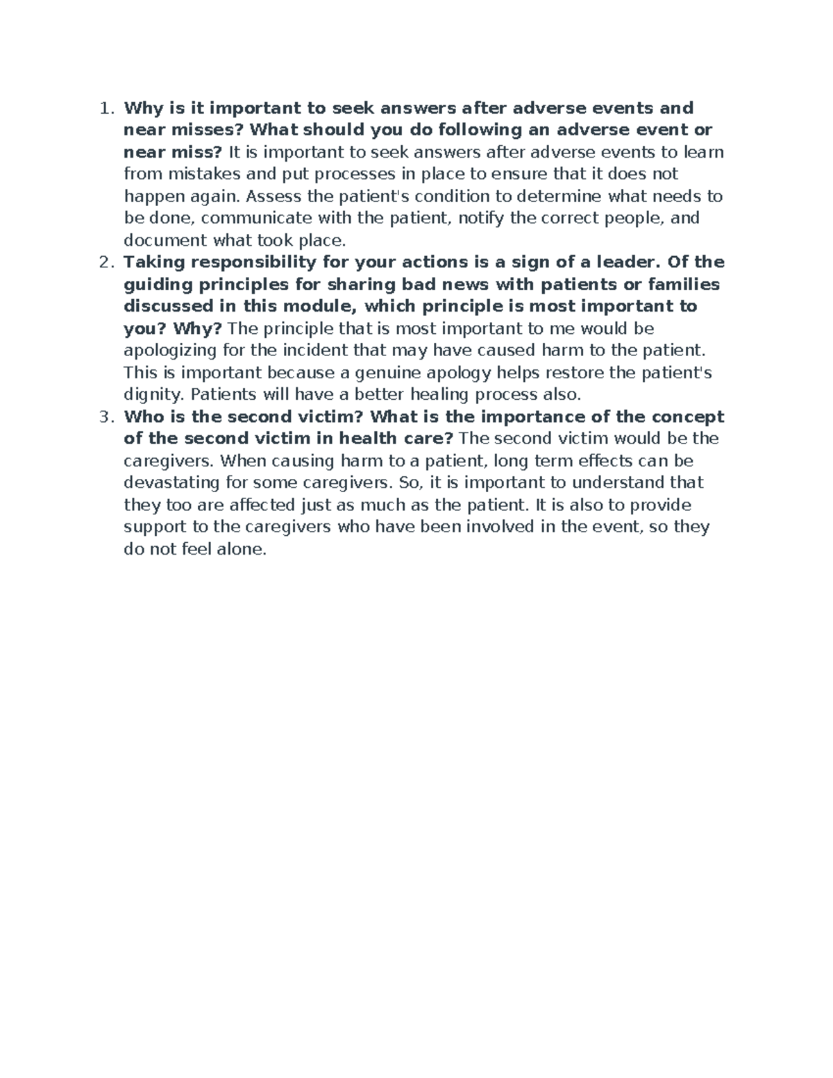 Leadership for Quality & Patient Safety IHI PS 105 Module Part 2 - Why ...