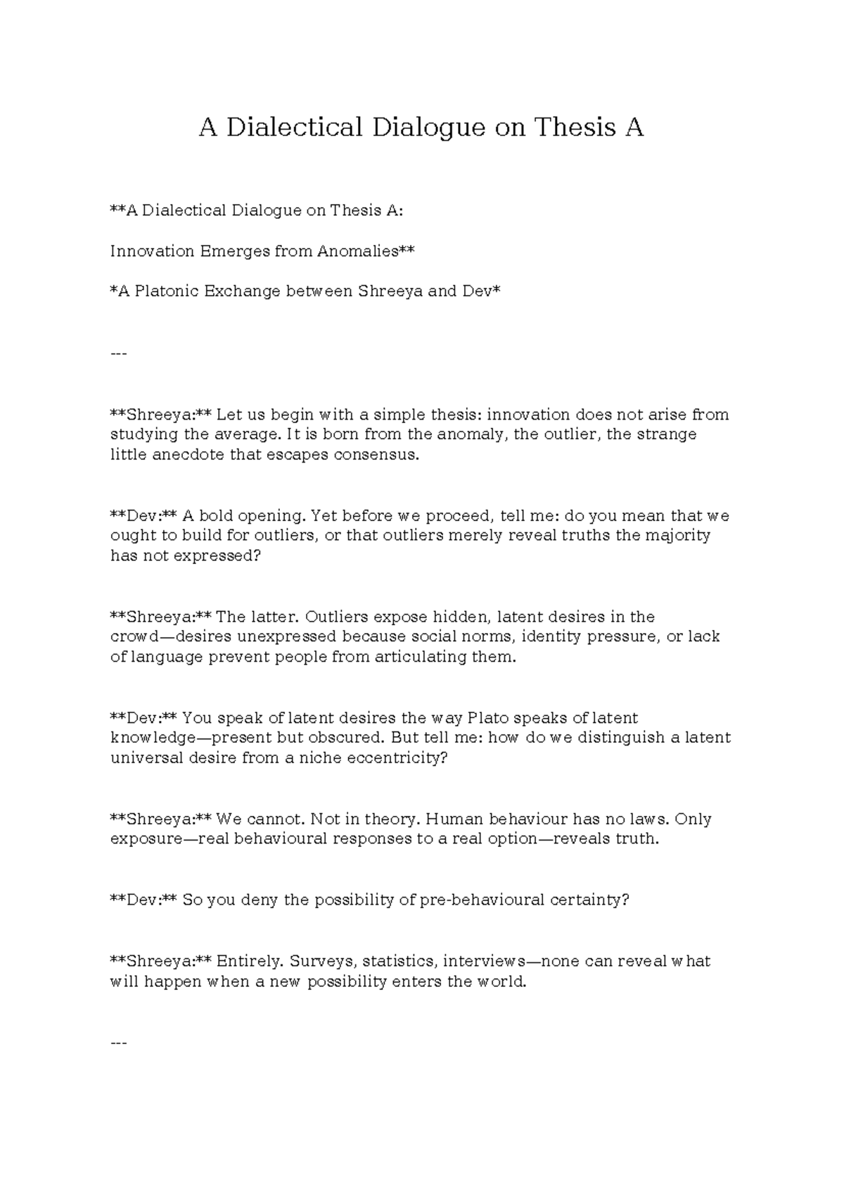 Thesis A Dialectic: Innovation from Anomalies and Outliers - Studocu