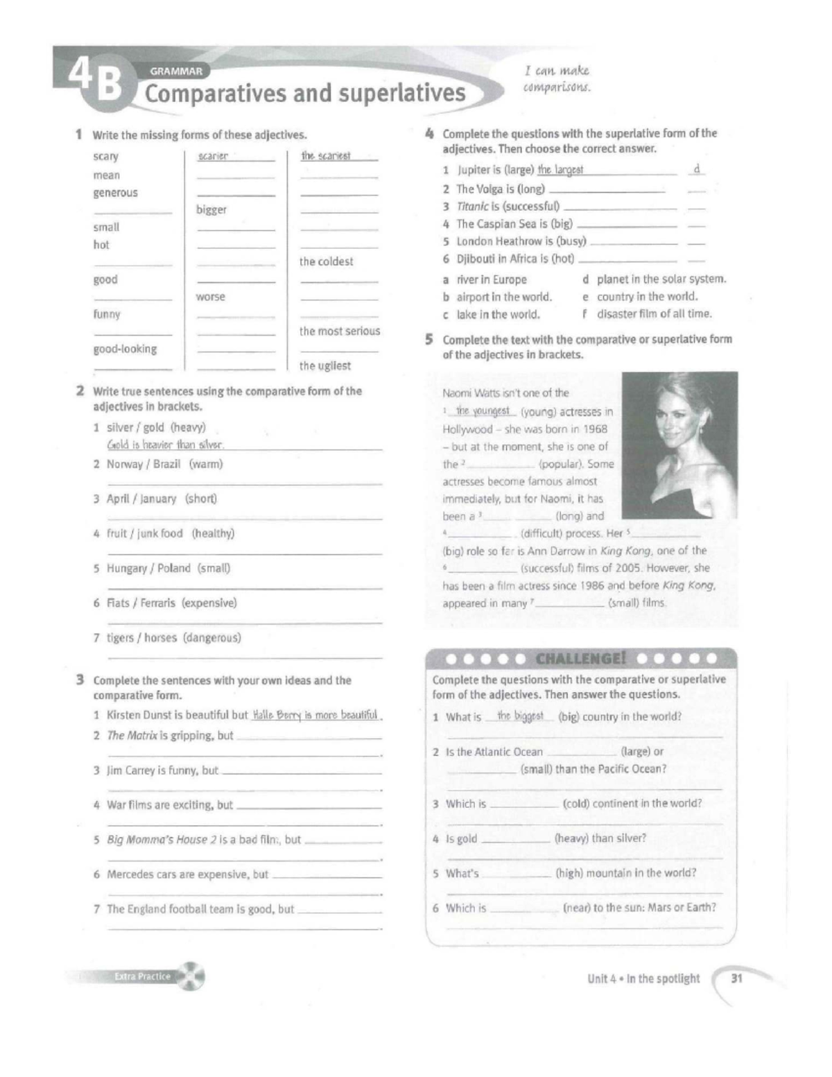 4B GRAMMAR: Mastering Comparatives & Superlatives - Studocu