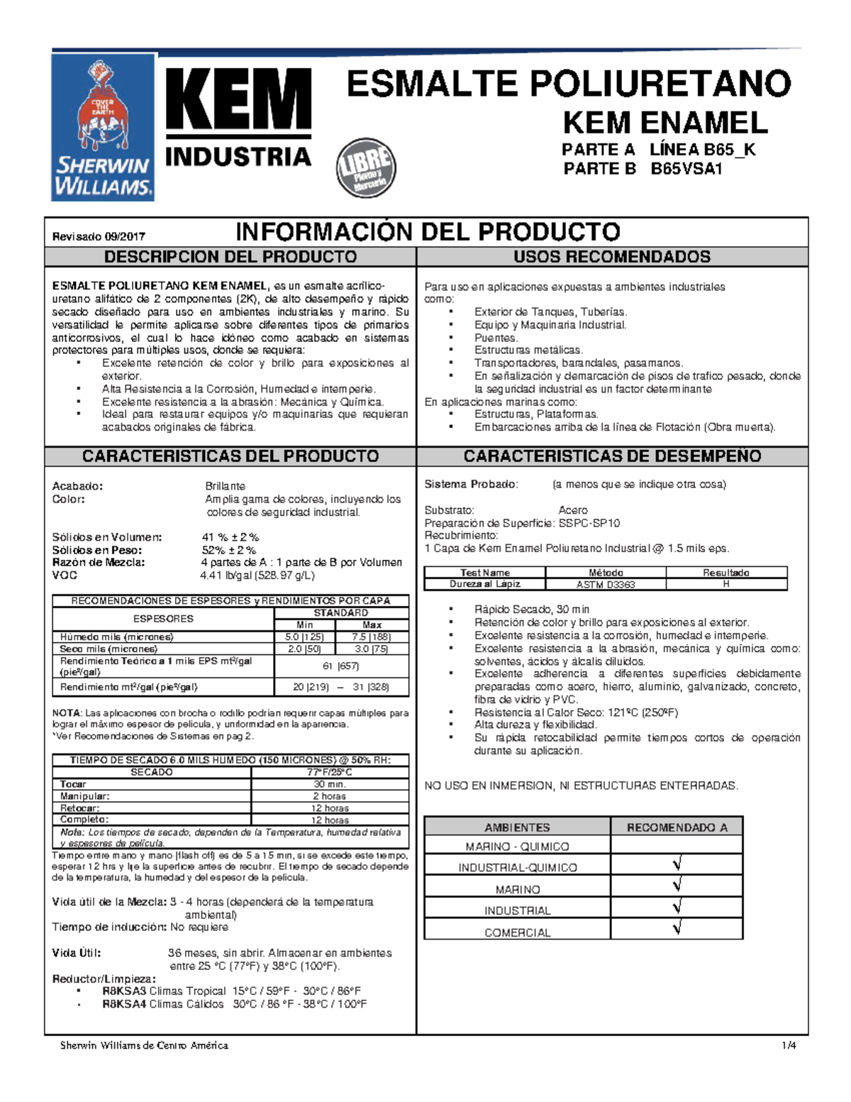 DLFE-45025 - Ficha técnica de Pintura - Sherwin Williams de Centro ...