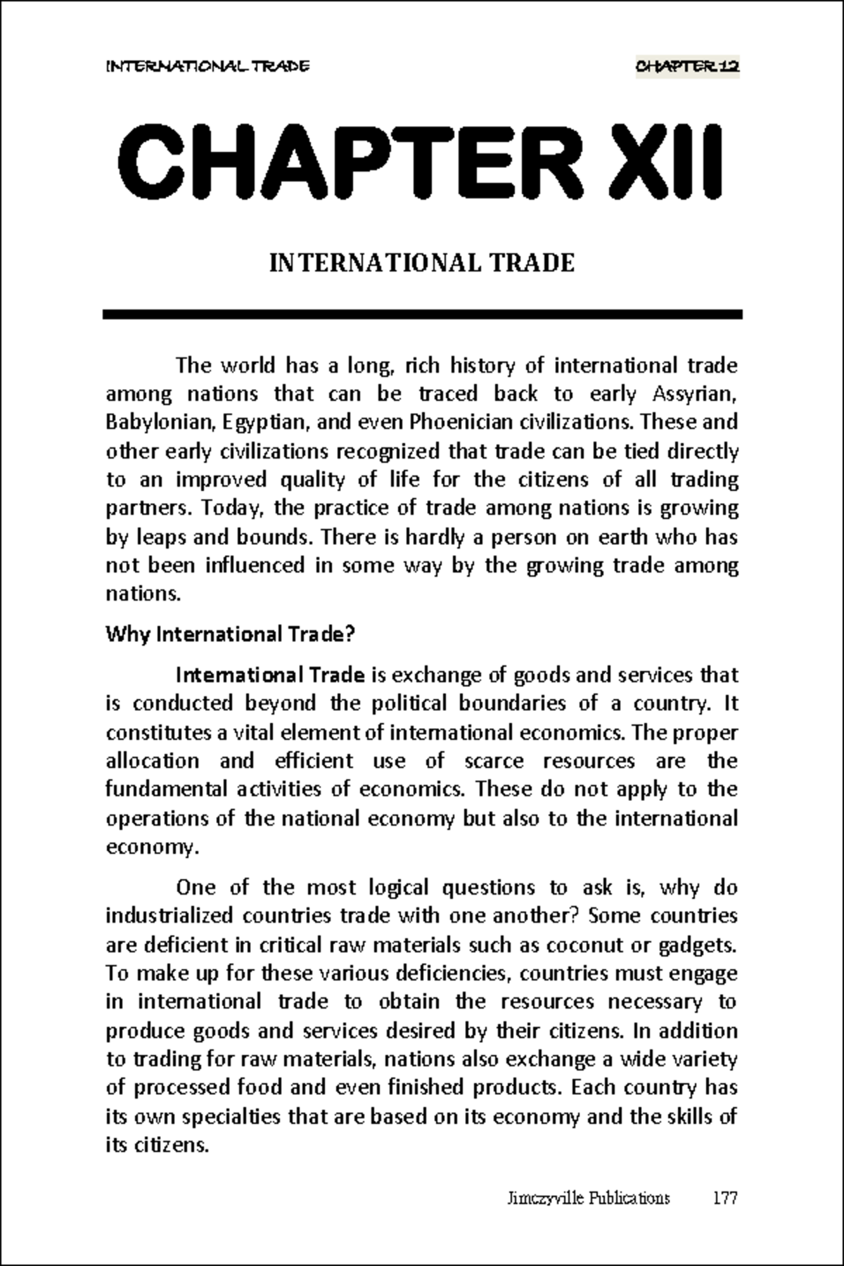 Chapter 12 new - Lecture notes - INTERNATIONAL TRADE CHAPTER 12 CHAPTER ...