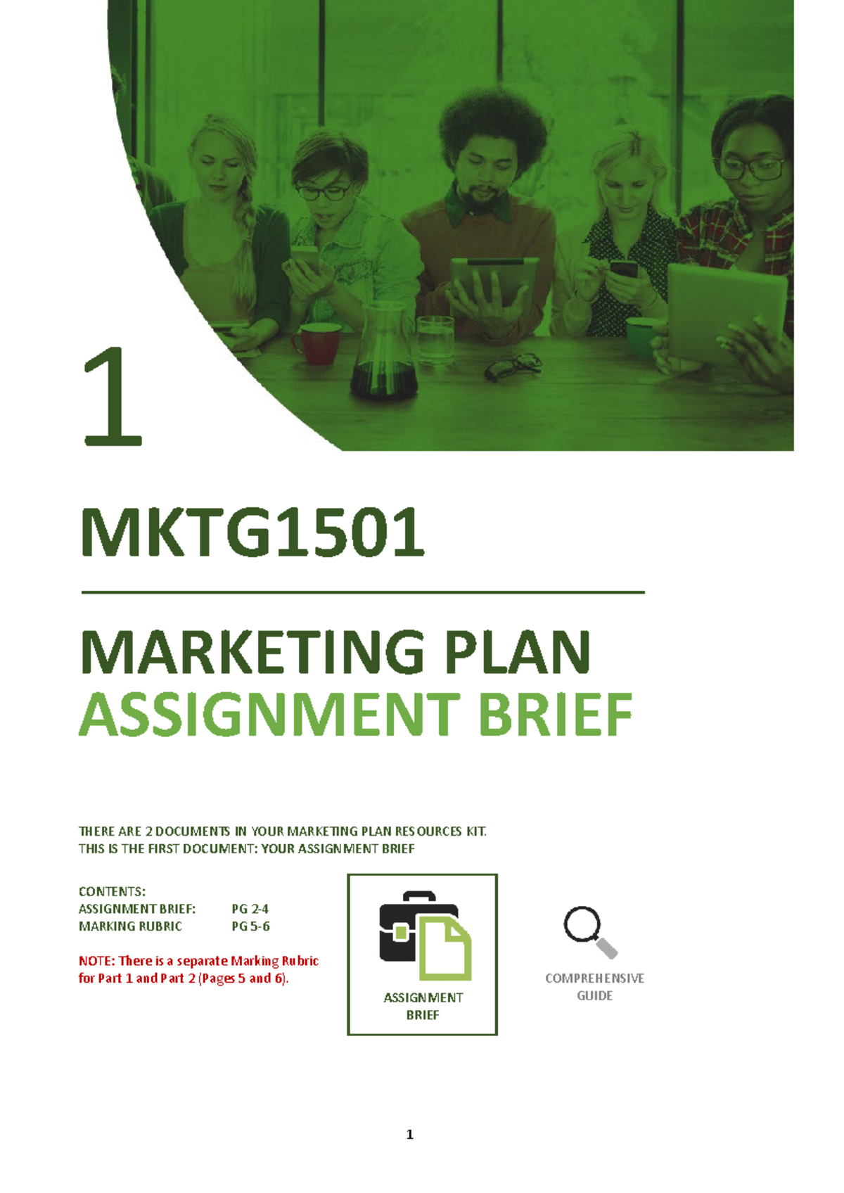 MKTG1501 Marketing Plan Assignment Brief: Part 1 & 2 Overview - Studocu