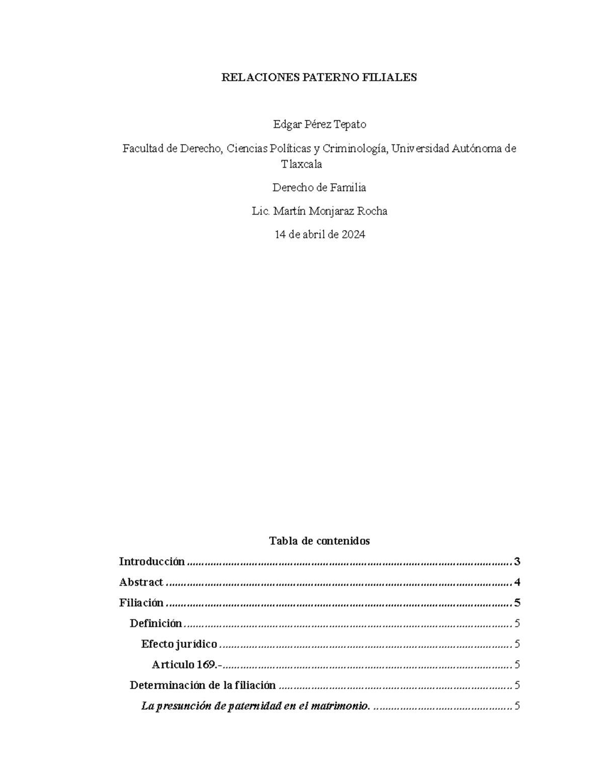 Relaciones Paterno Filiales en Derecho de Familia - Lic. Martín ...