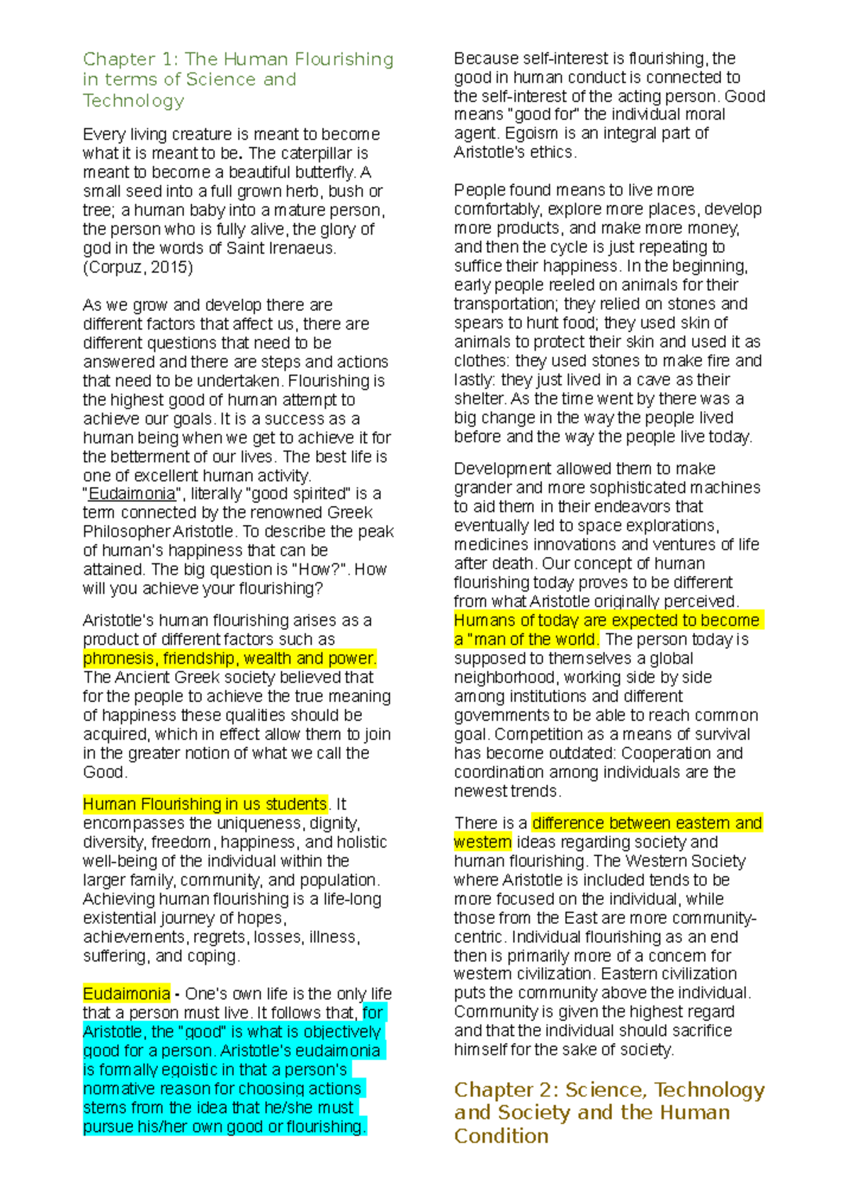 STS Notes - Chapter 1: The Human Flourishing in terms of Science and ...