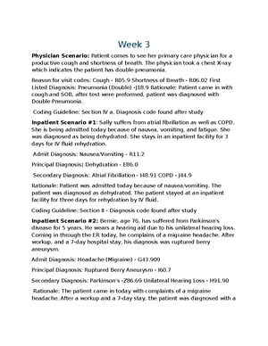 [Solved] In this final week of the class please take time to reflect - ICD Diagnostic Coding ...