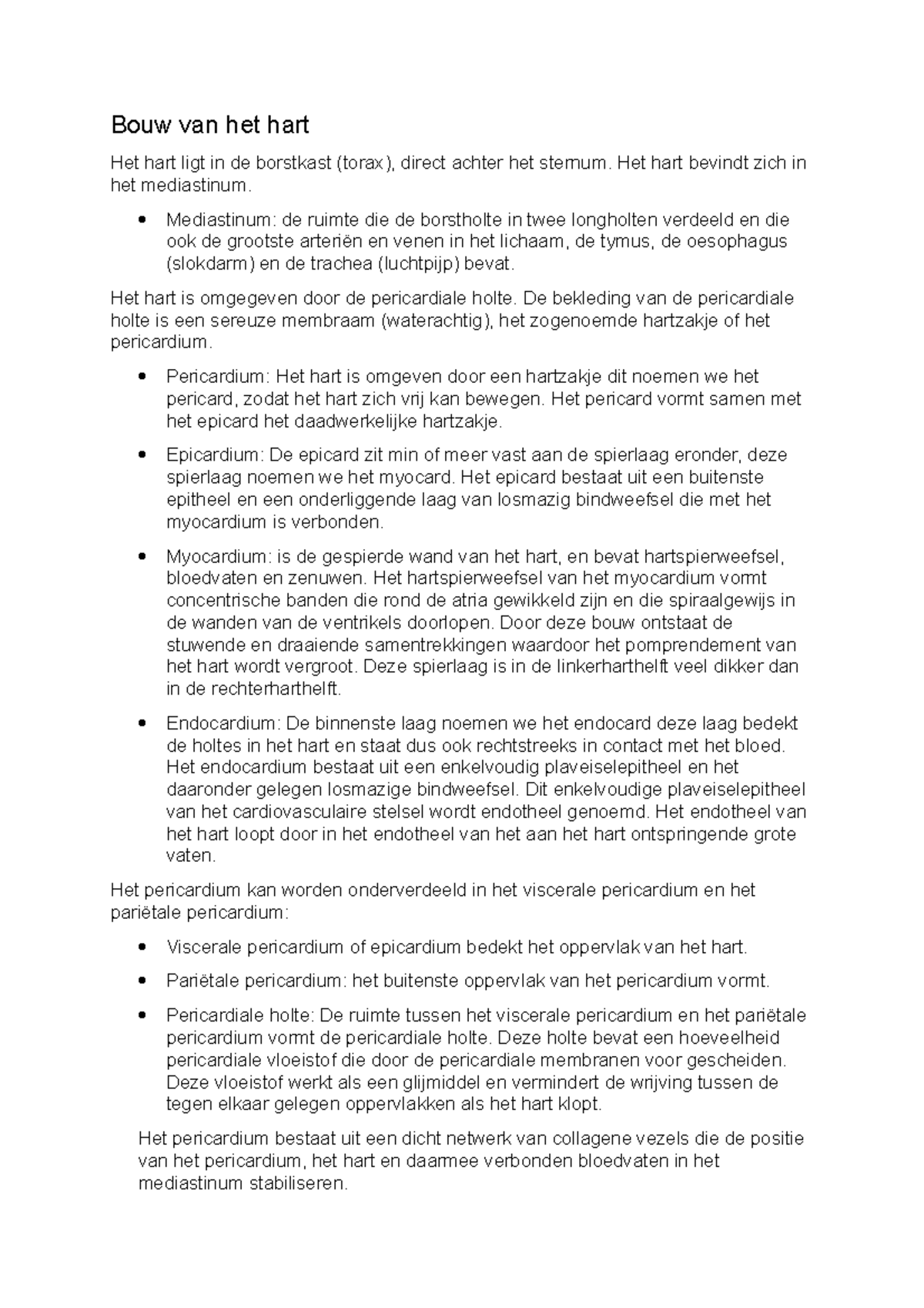 Bouw van het hart - samenvatting hoofdstuk 12. de bouw van het hart ...