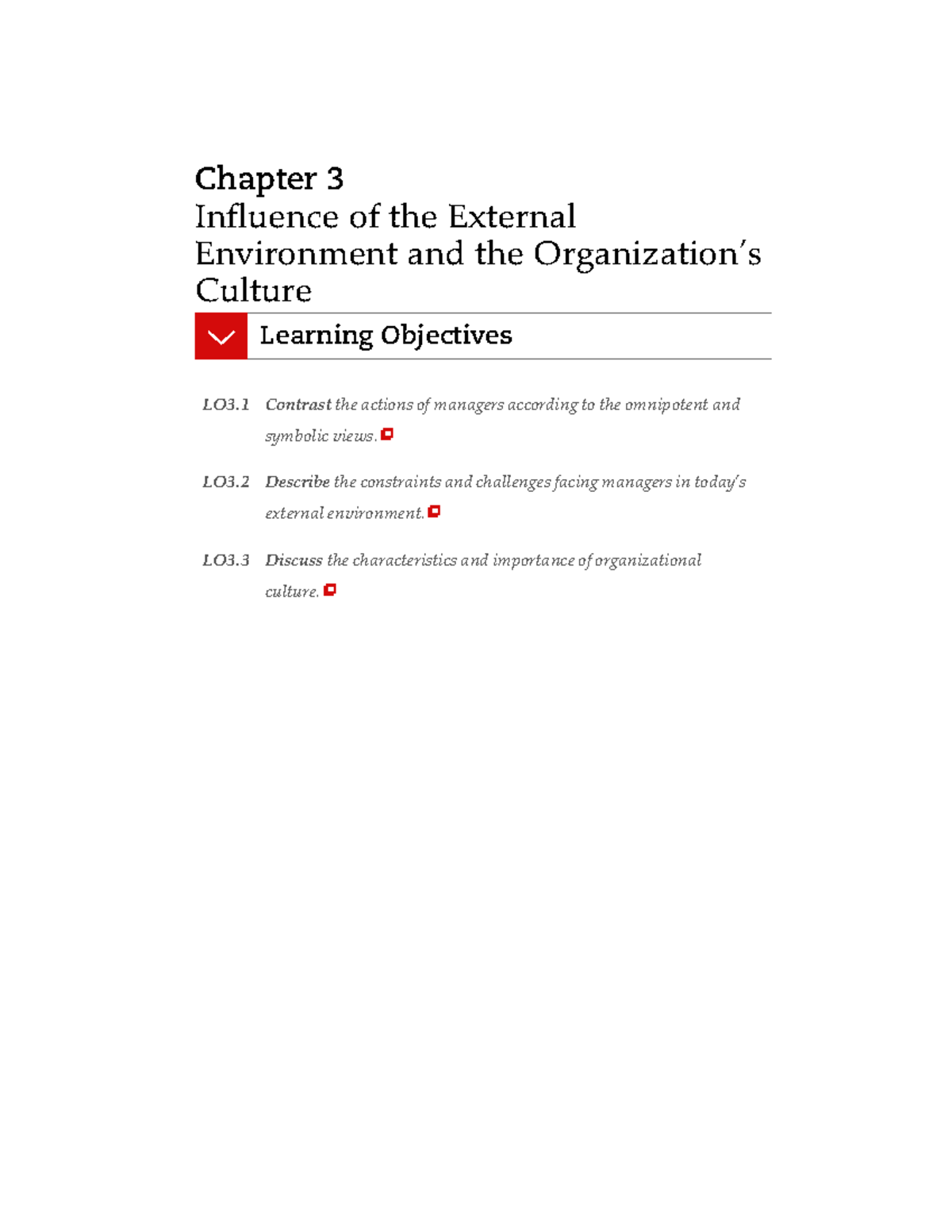 Organizational Culture & External Environment: Chapter 3 Summary - Studocu