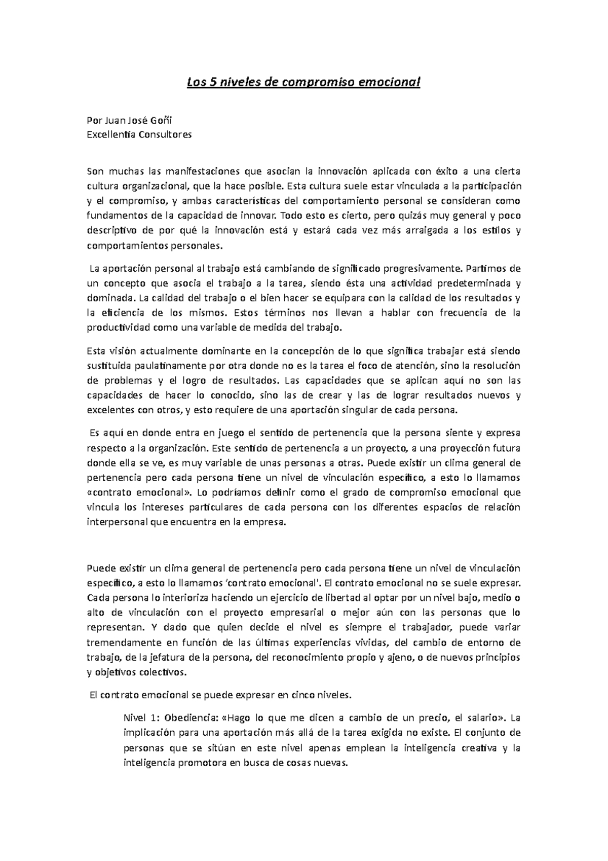 Cinco niveles de compromiso emocional - Los 5 niveles de compromiso ...