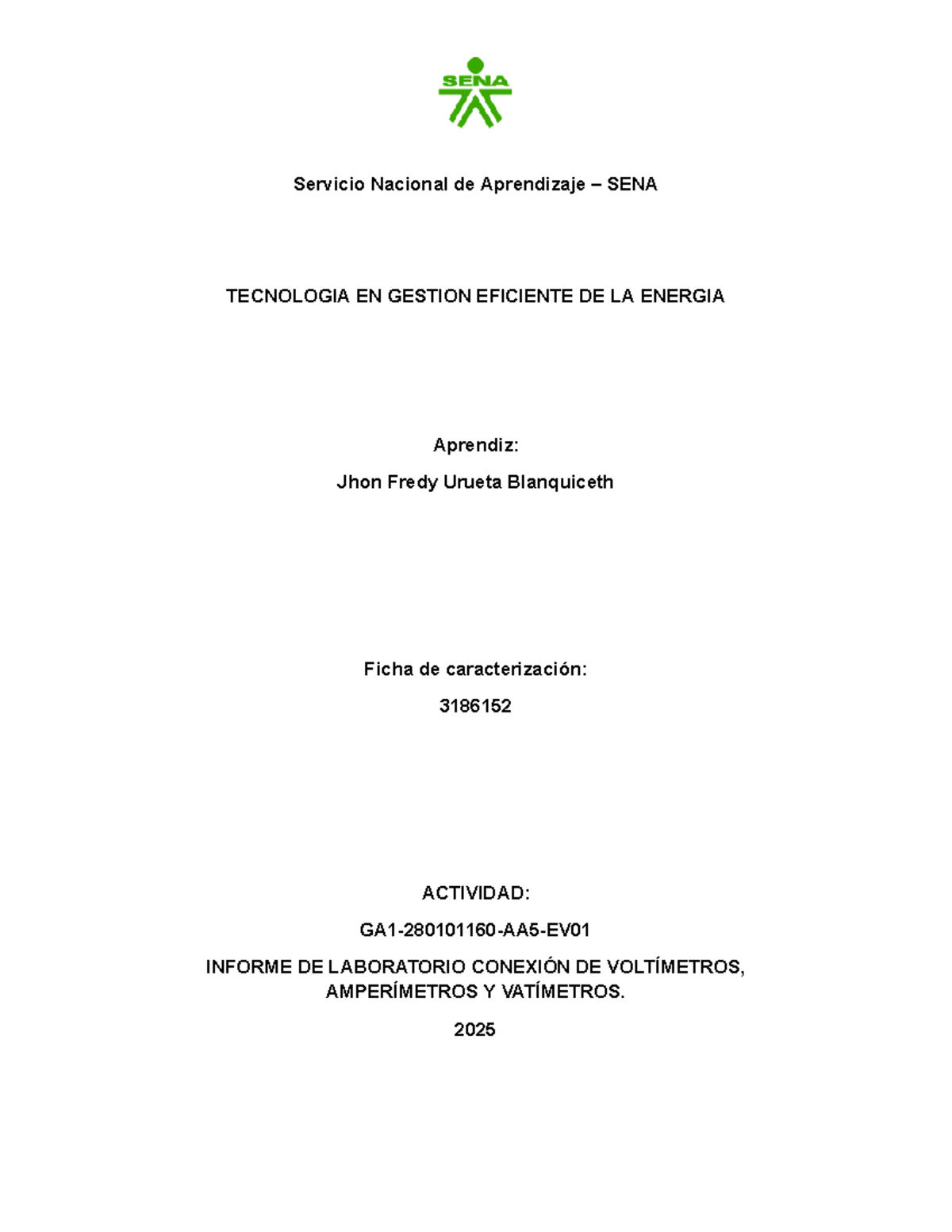 GA1-280101160-AA5-EV01: Informe de Lab. Conexión de Medidores ...