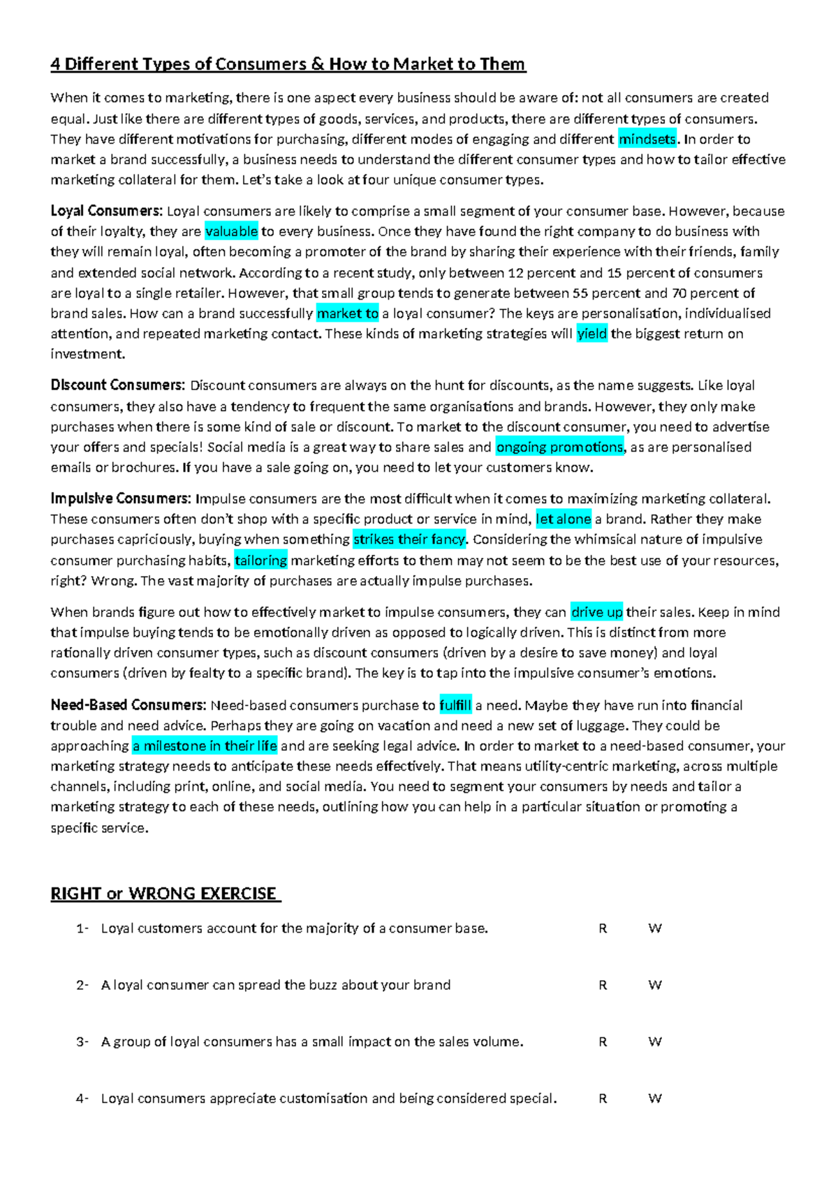 Marketing Strategies for 4 Consumer Types: A Comprehensive Guide - Studocu
