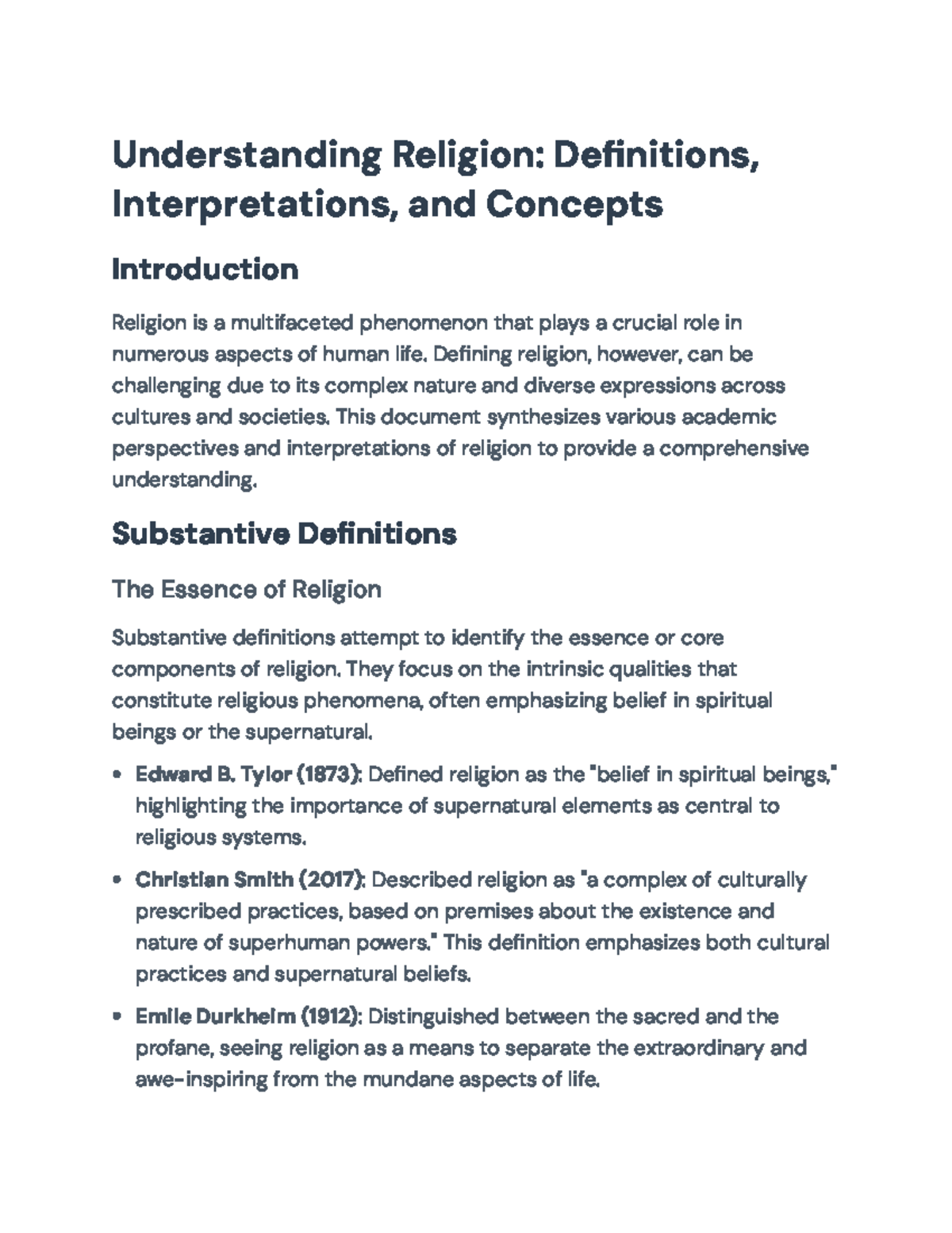 Understanding Religion: Definitions and Perspectives on Belief Systems ...