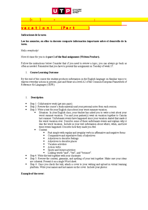 Ingles I Task Week 17 Tarea Semana 17 Ingles Tarea Week 17