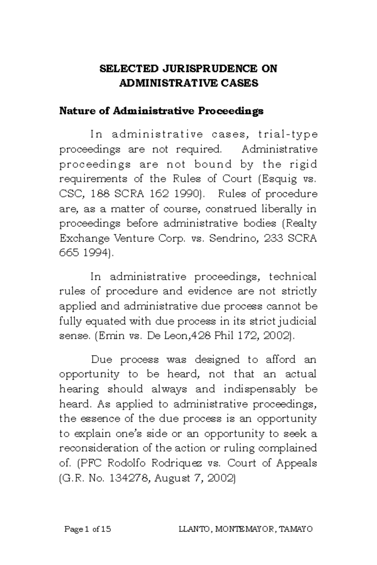 Selected Jurisprudence on Administrative Cases: Key Insights and ...